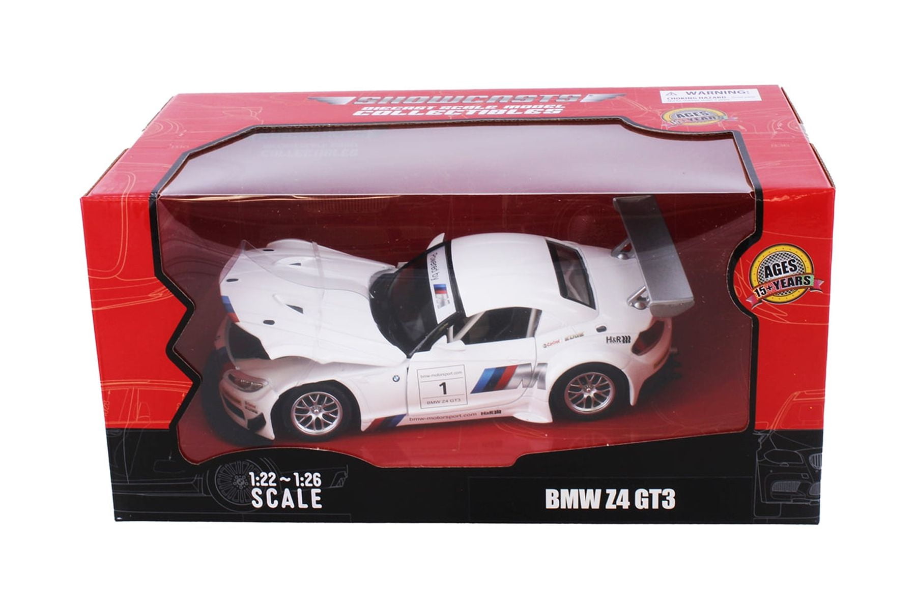 BMW Z4 GT3, White - Showcasts 68260W - 1/24 Scale Diecast Model Car ...