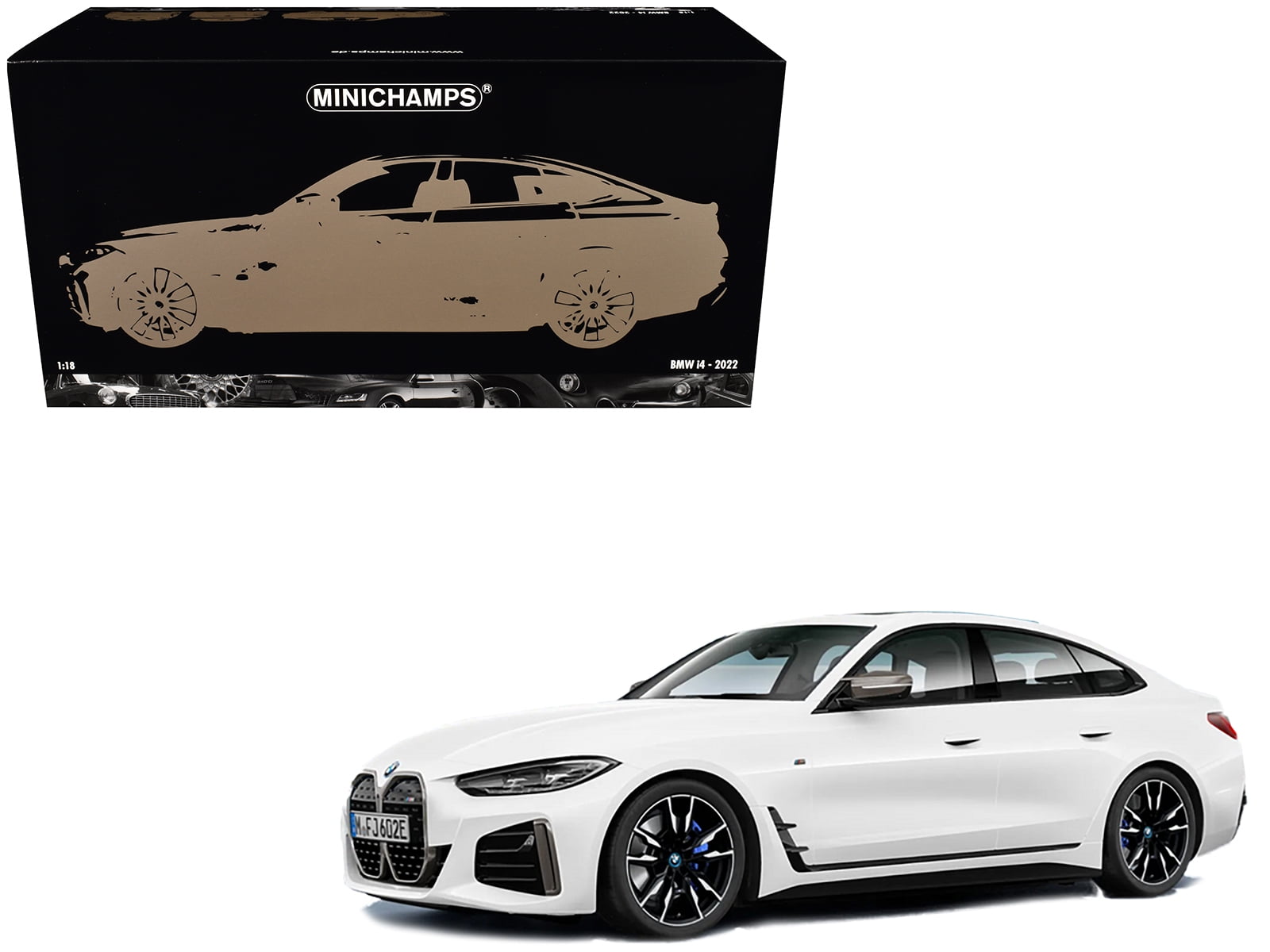 BMW i4 White Metallic 1/18 Diecast Model Car by Minichamps - Walmart.com