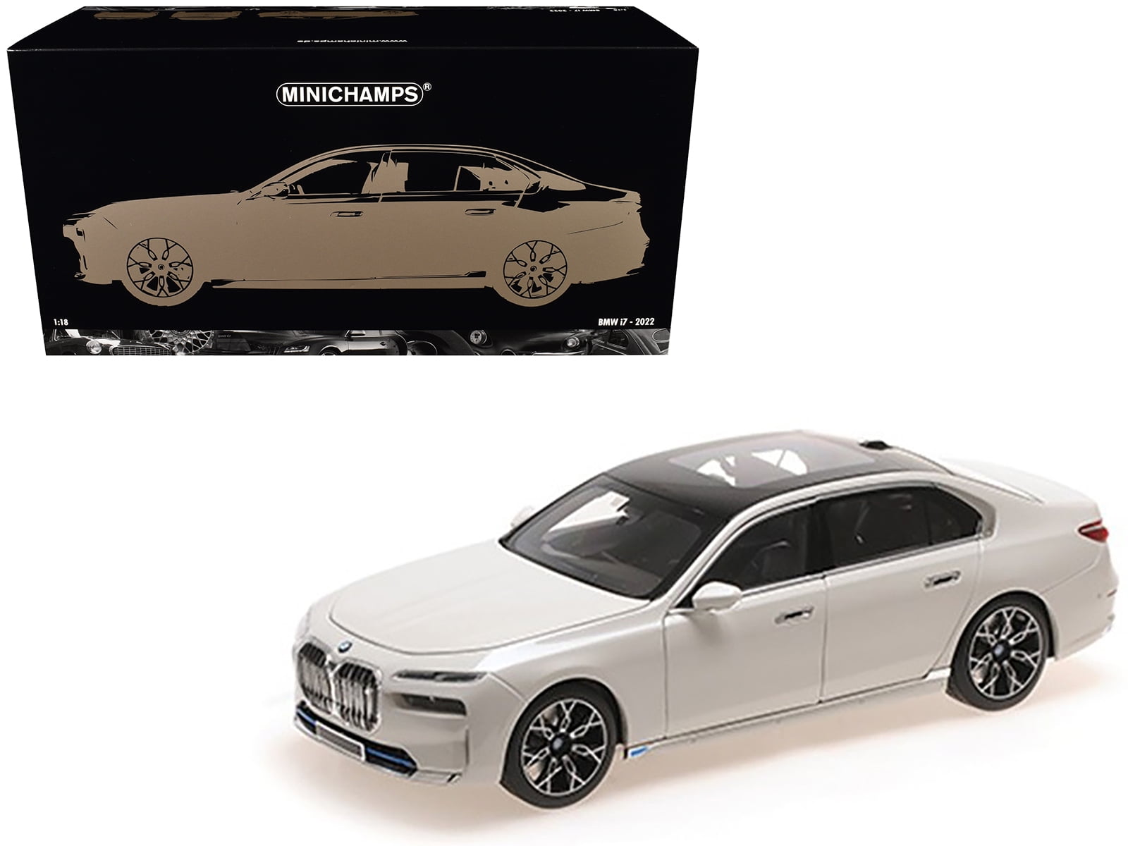 BMW i7 White Metallic 1/18 Diecast Model Car by Minichamps - Walmart.com