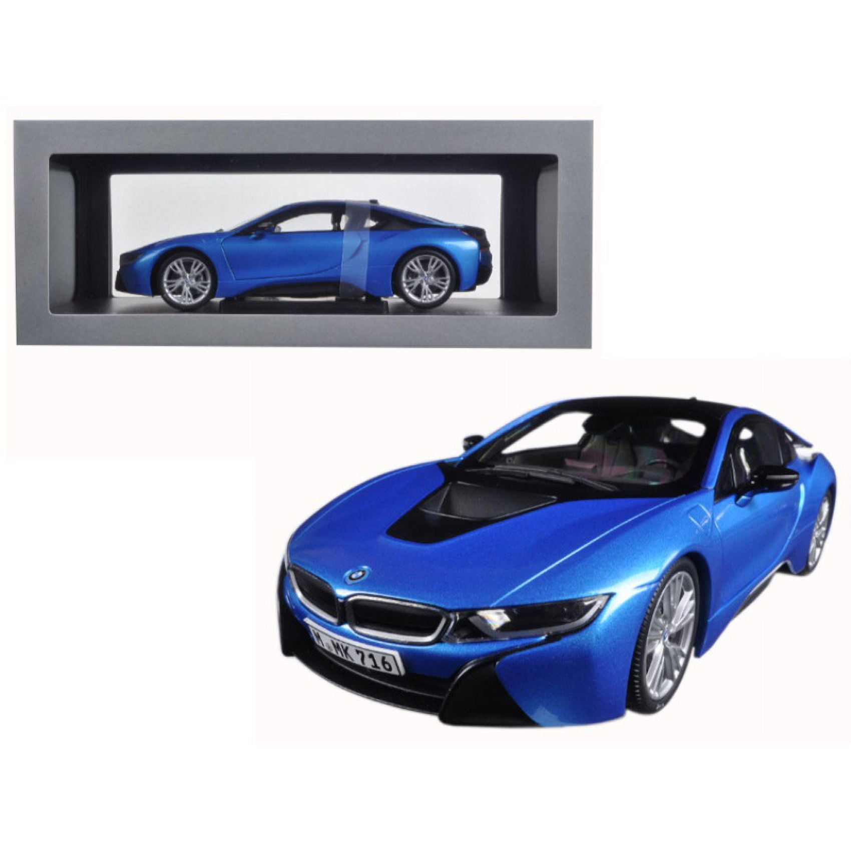 BMW i8 Protonic Blue and Frozen Grey 1/18 Diecast Model Car by Paragon ...