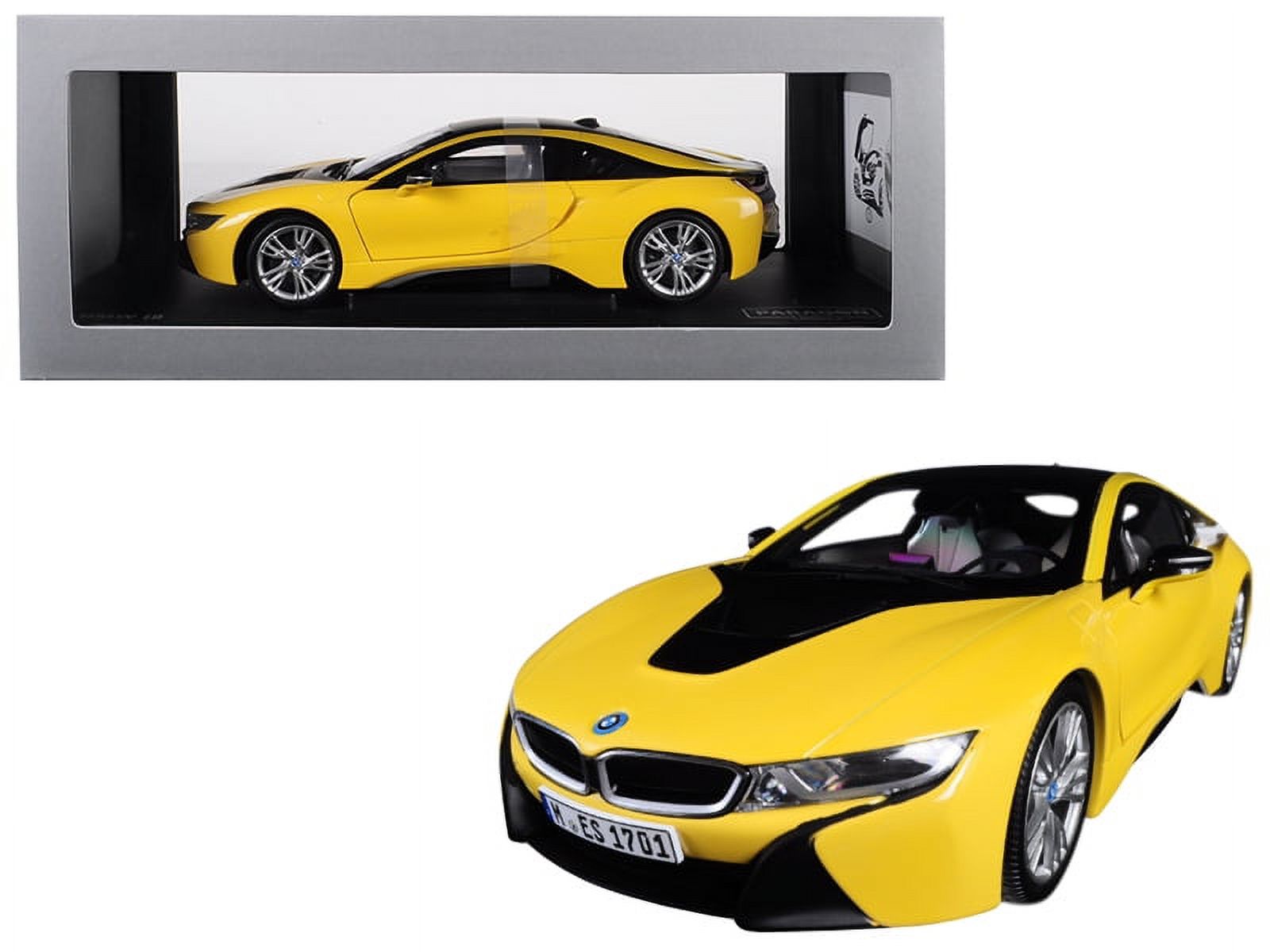BMW i8 Speed Yellow with Black Top 1/18 Diecast Model Car by Paragon ...