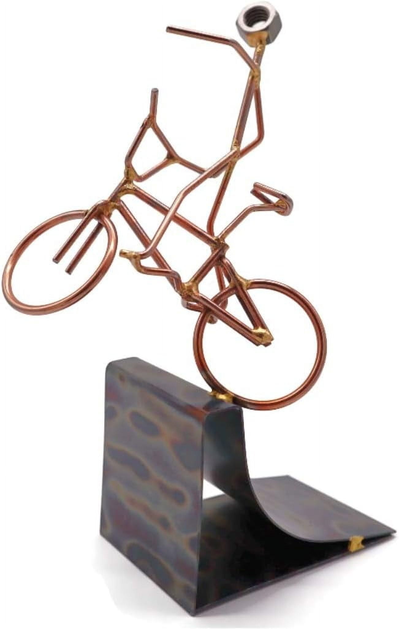 BMX Bike Pipe Collectible Handmade Metal Art Figurine, Desk Accessories ...