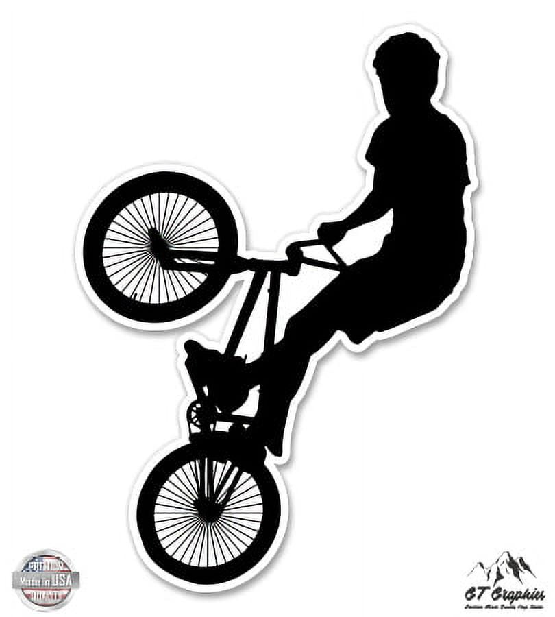 BMX Biker - 3" Vinyl Sticker - For Car Laptop I-Pad Phone Helmet Hard ...
