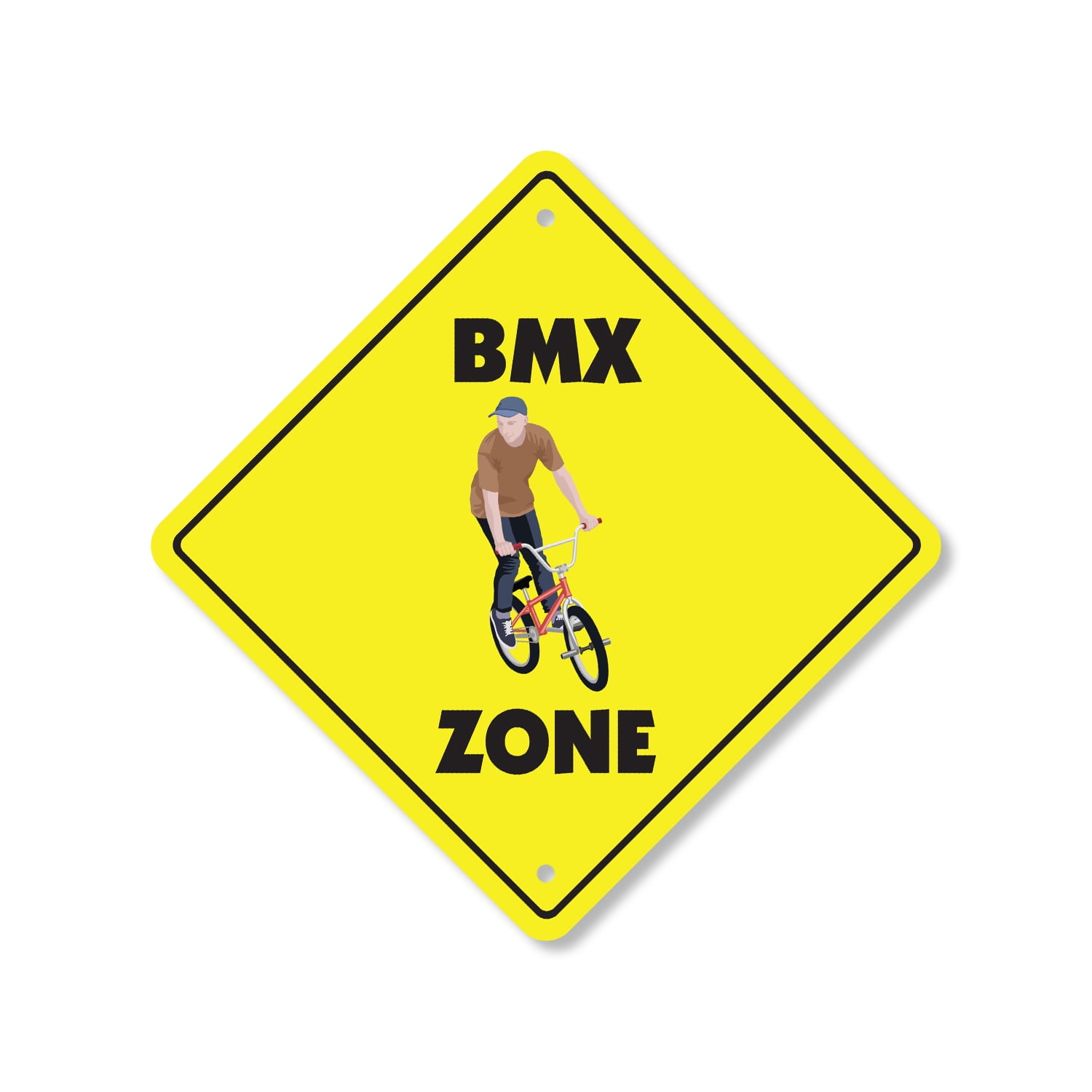 BMX Plastic Crossing Sign - 12 Inch X 12 Inch Xing Sign Gift Bicycle ...