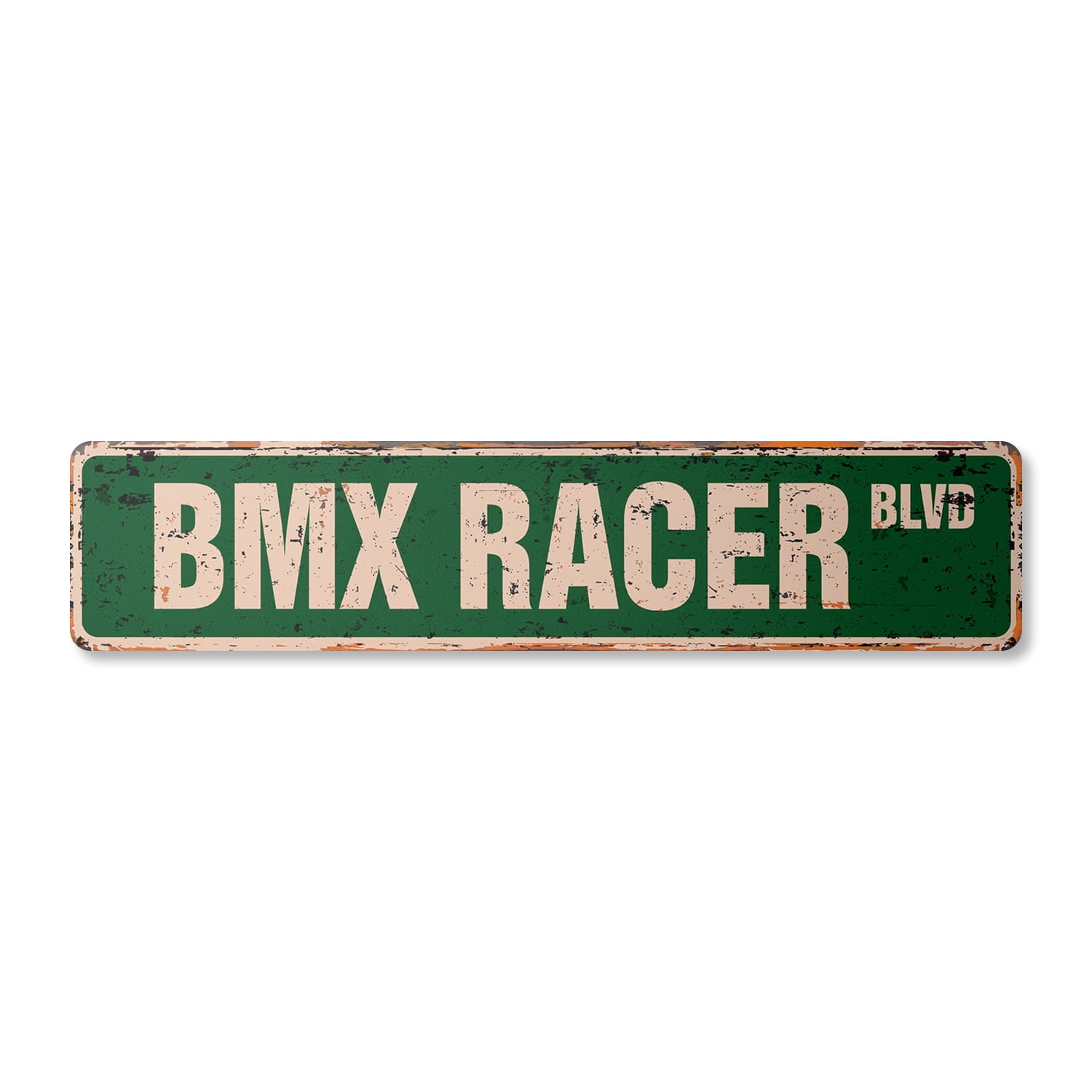 BMX RACER Vintage Plastic Street Sign bike frame bars race signs ...