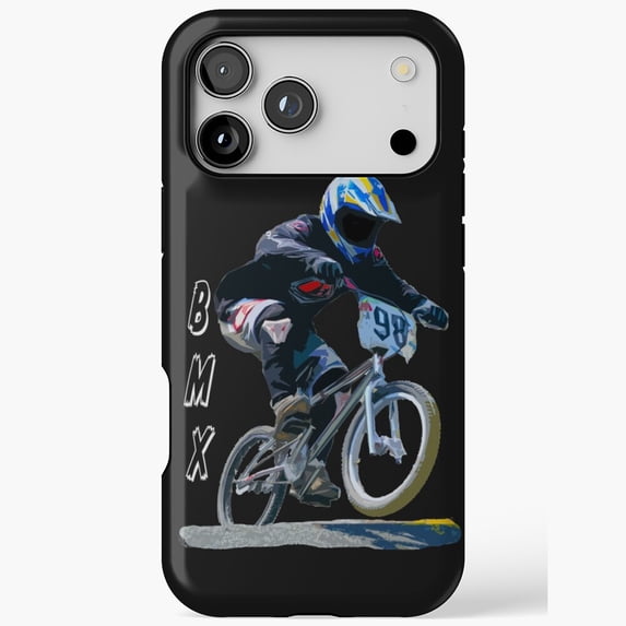 BMX Rider Action Sports Illustration for iPhone Case 11 through 17 Pro ...