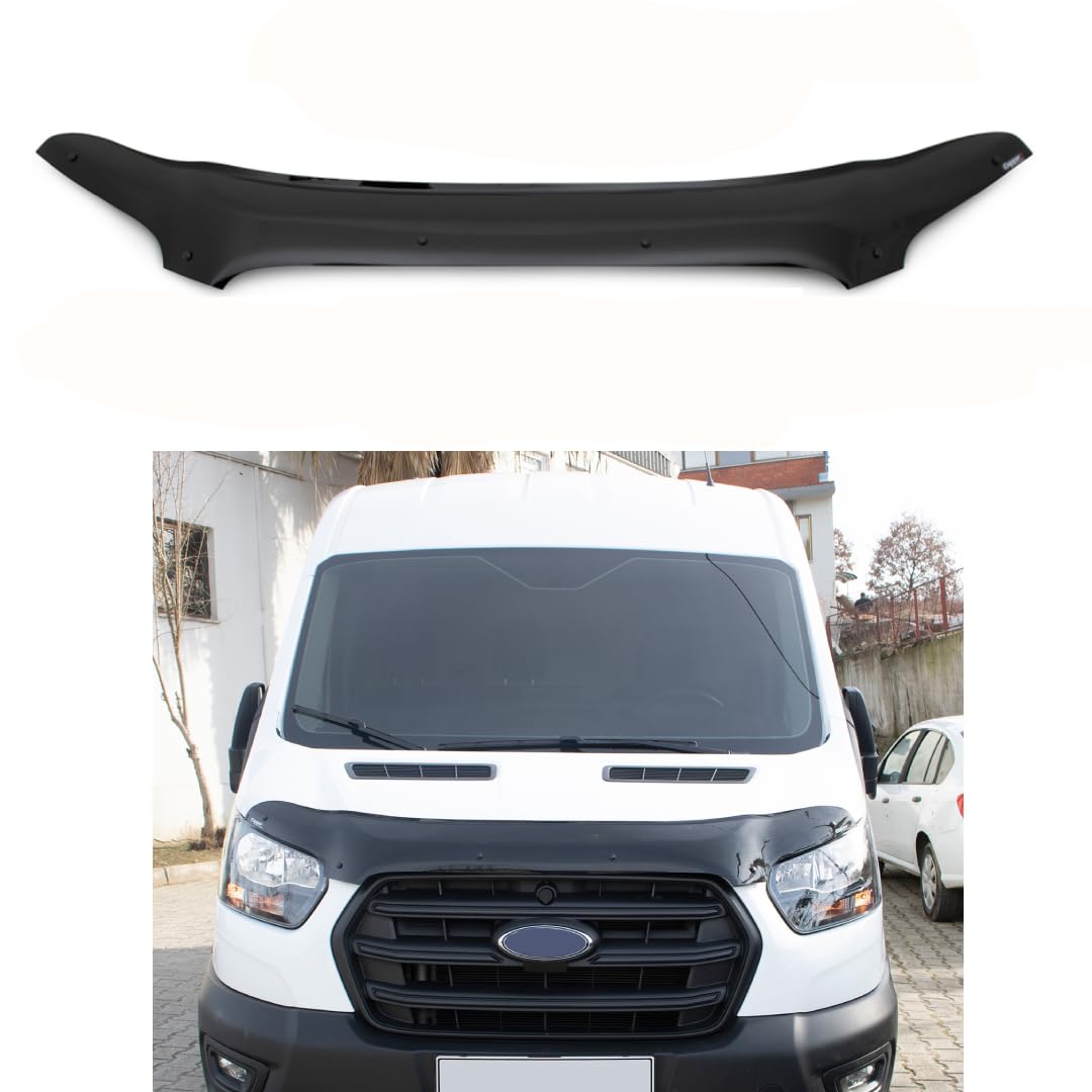 BMY Hood Deflector / Front Bug Shield Compatible for Ford Transit 2014 ...