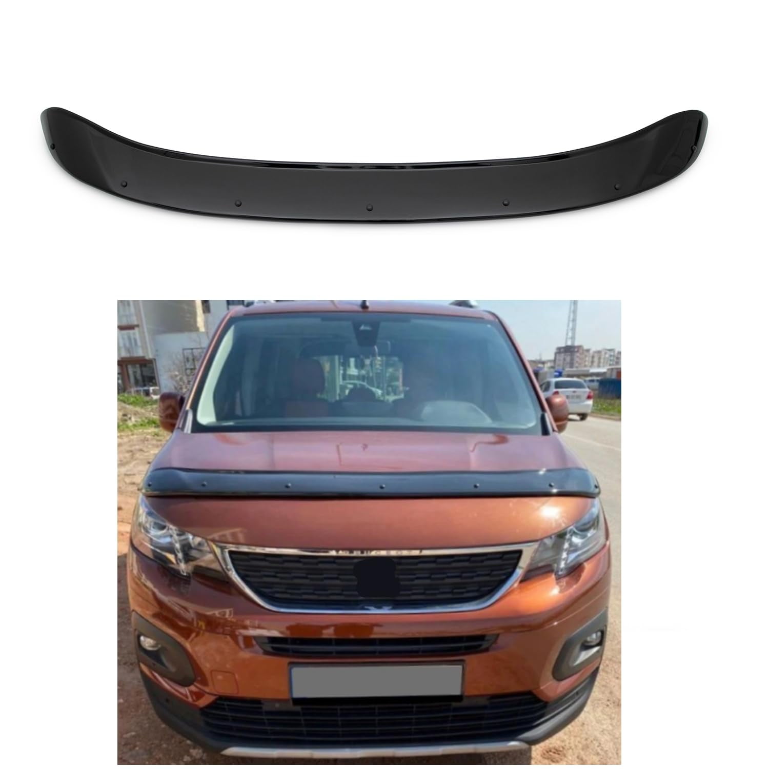 BMY Hood Deflector / Front Bug Shield Compatible for Peugeot Rifter ...