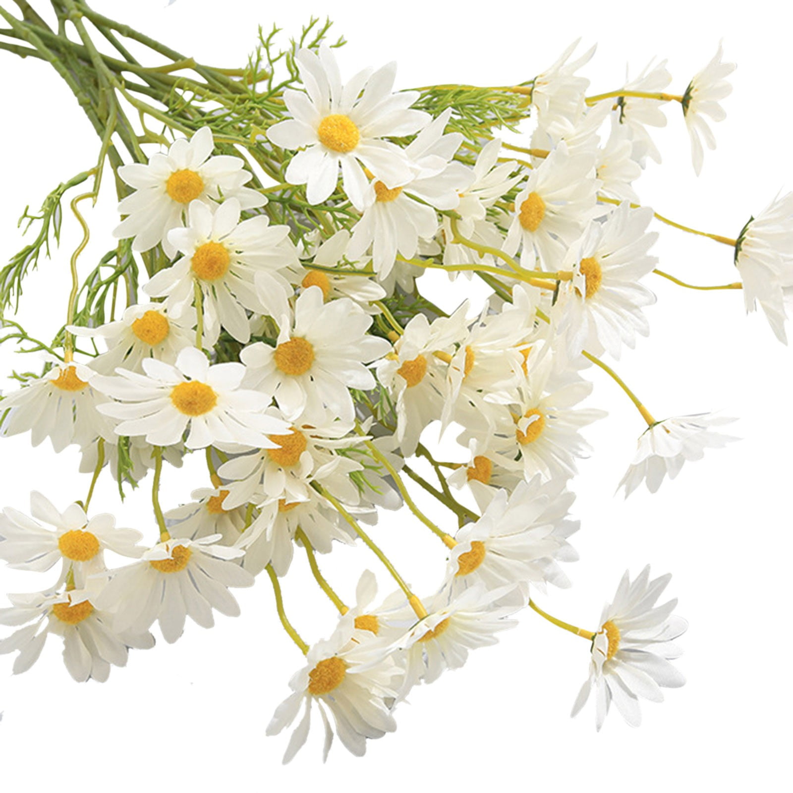 Bmyj 10 Pack Artificial Silk Daisy Flowers Bouquet Bulk Set For Wedding