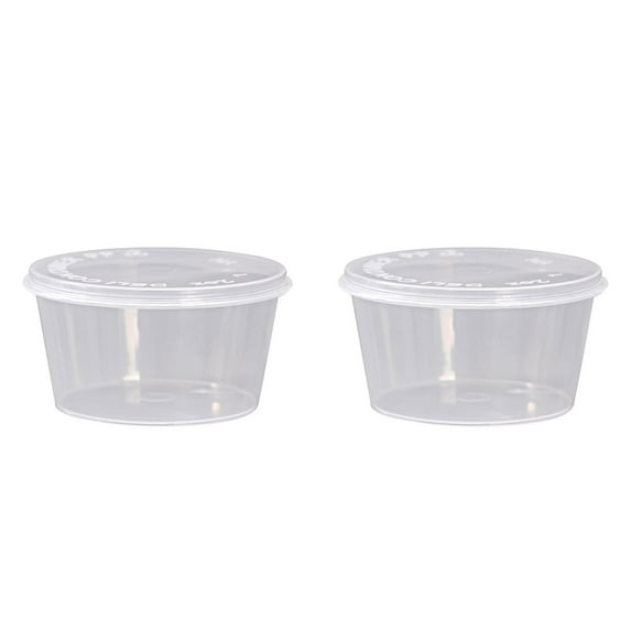 BMYJ [100 Sets - 4 Oz ] Portion Cups with Lids, Small Plastic ...