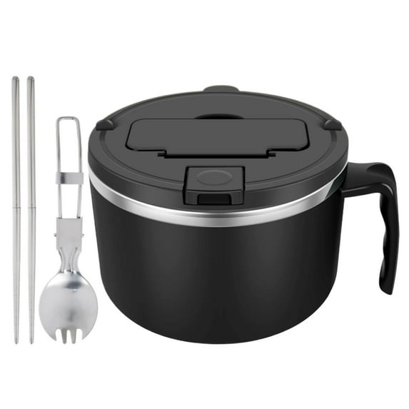 BMYJ 1200ml 304 Stainless Steel Noodle Bowl Microwave Noodle Bowl Set ...