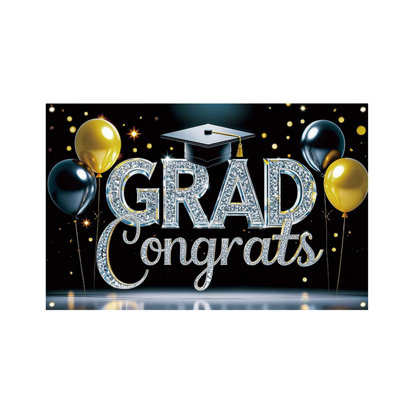 BMYJ 180x115cm Graduation Banner Door Cover - Large Class Of 2025 Porch ...