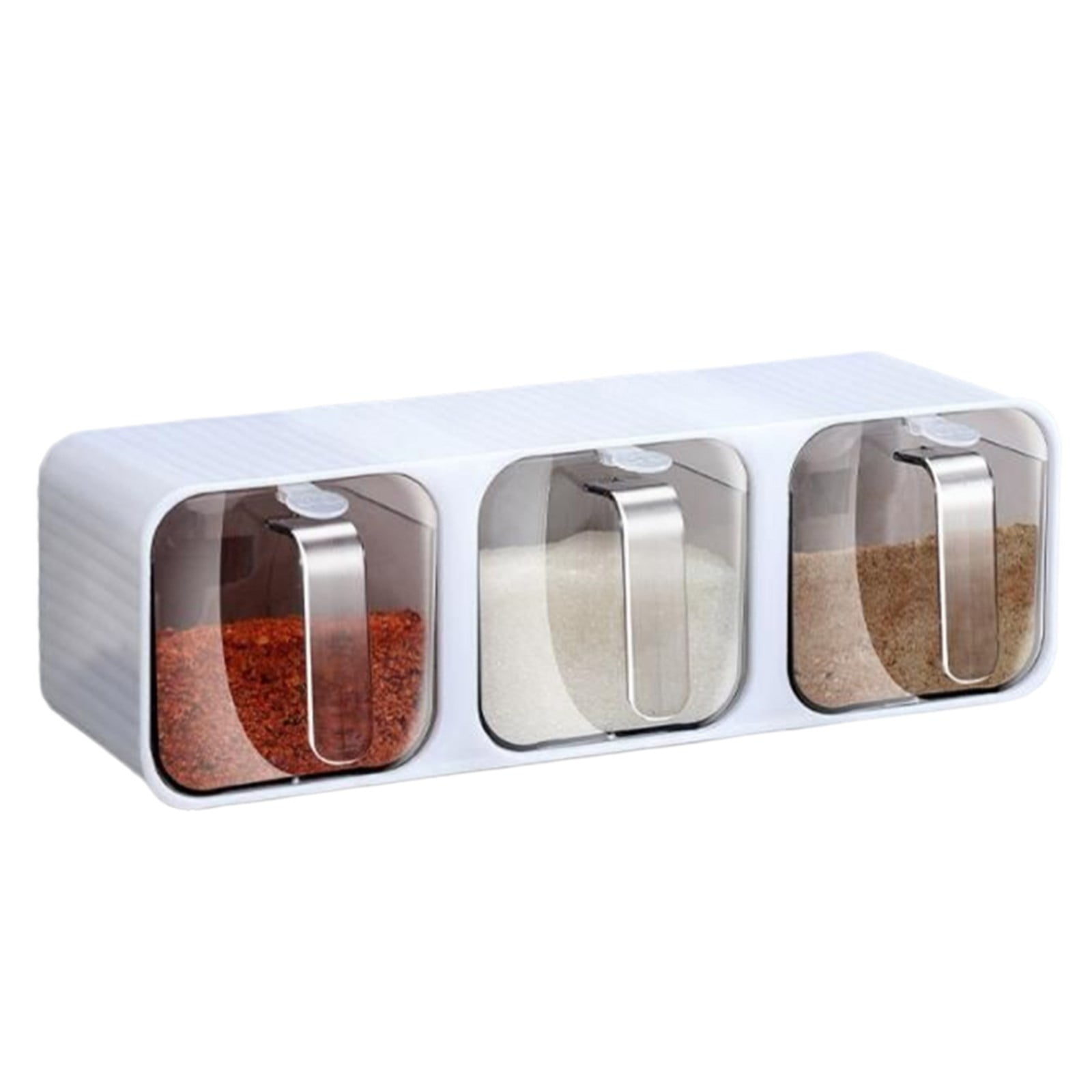 BMYJ 2/3 Grids Clear Seasoning Box with Handle and Spoon, Seasoning ...