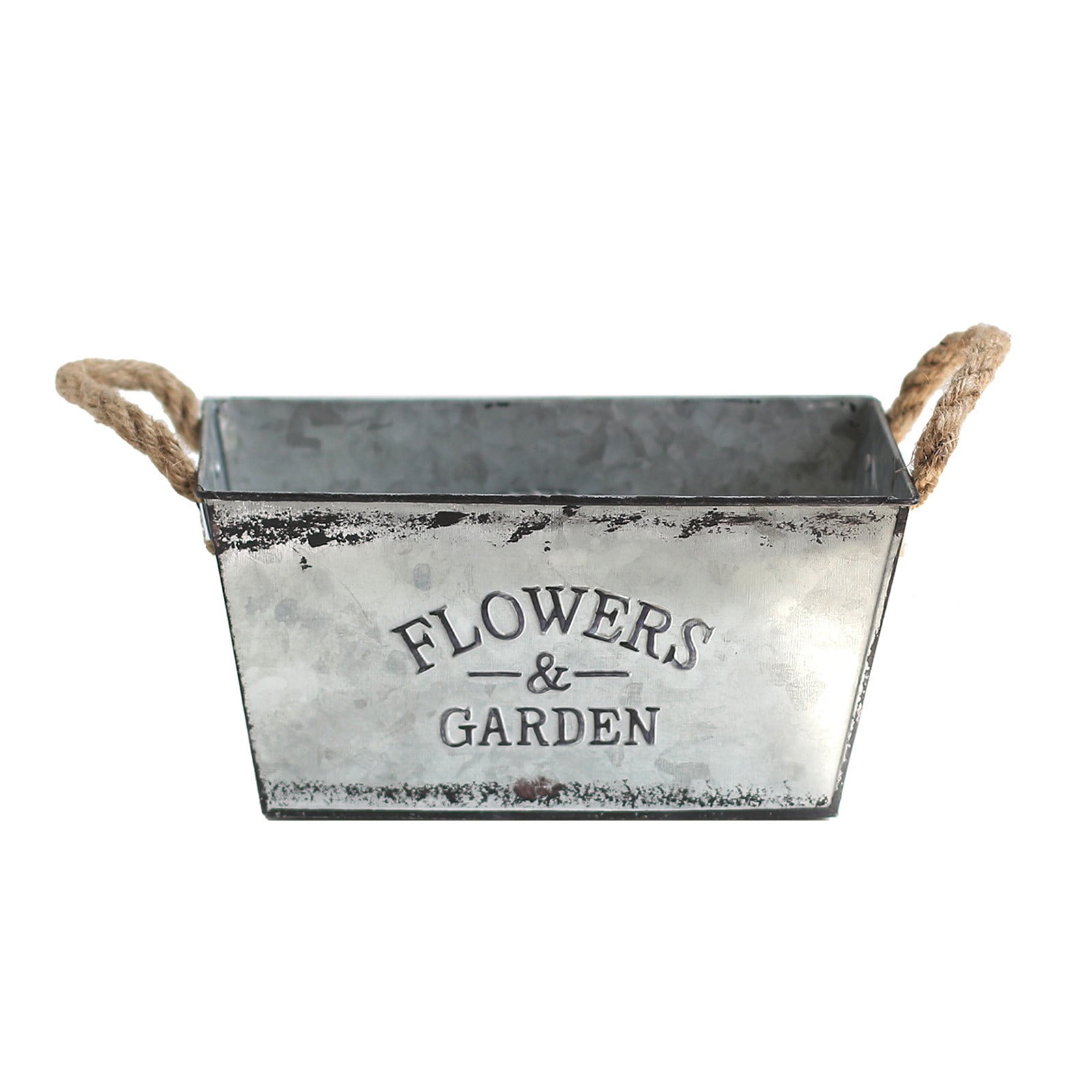 BMYJ 22.5cm Galvanized Bucket, Metal Vase Galvanized Tub Planter Metal ...