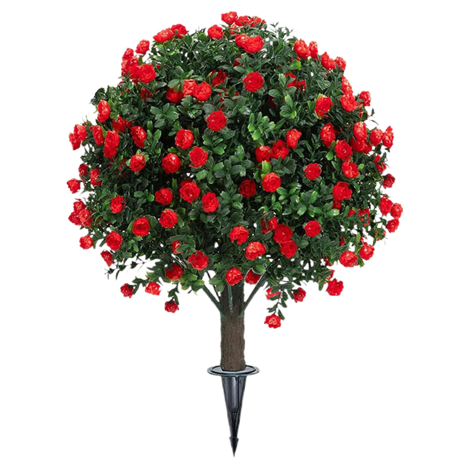 BMYJ Artificial Boxwood Topiary with Rose Accents (Set of 1 ...