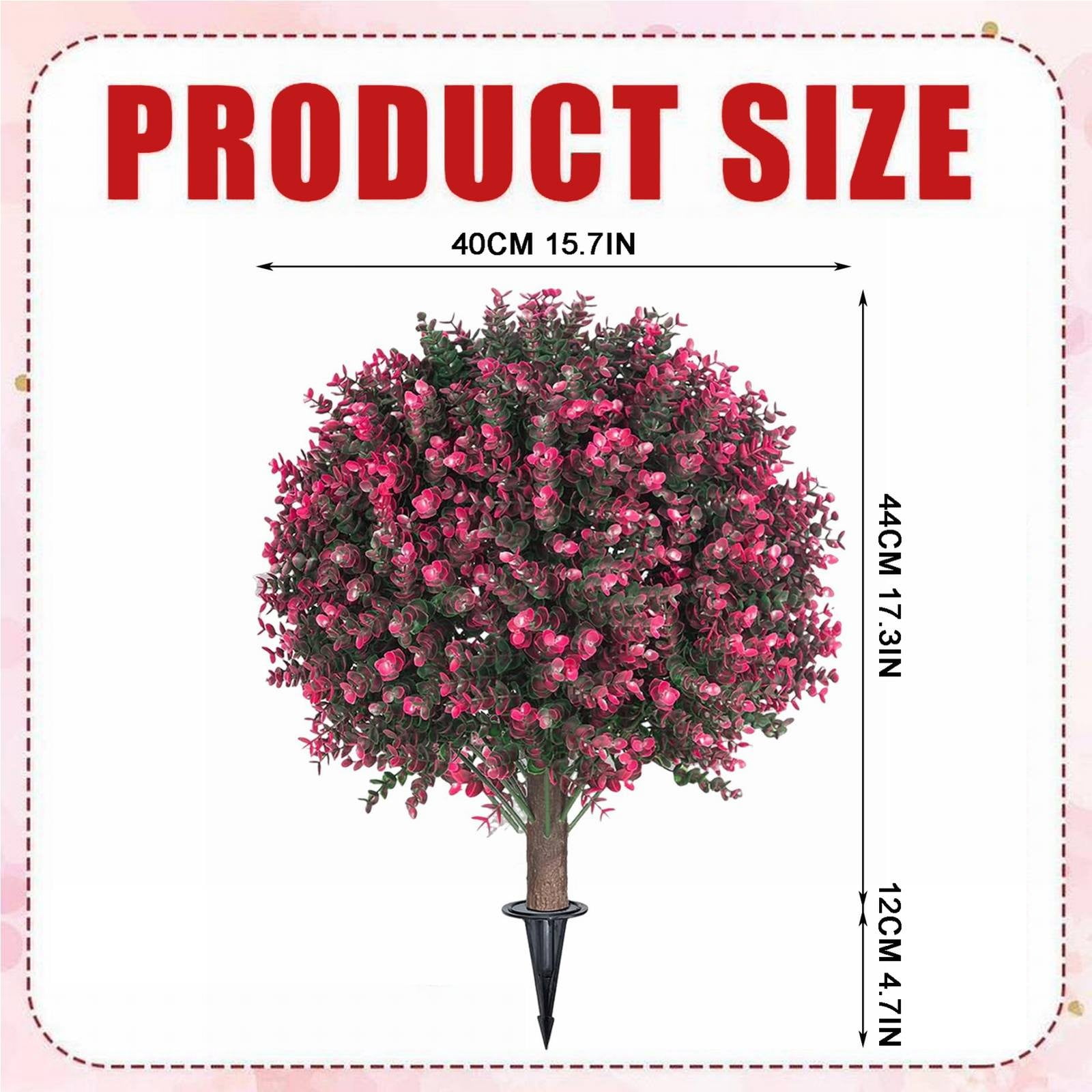 BMYJ Artificial Plants Outdoor,Artificial Rose Topiary Ball Bush for ...