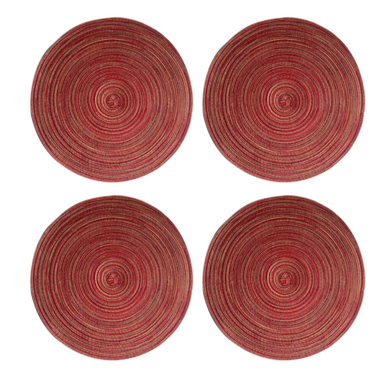 BMYJ Braided Round Placemats Set of 4, Woven Washable Non-Slip Table ...