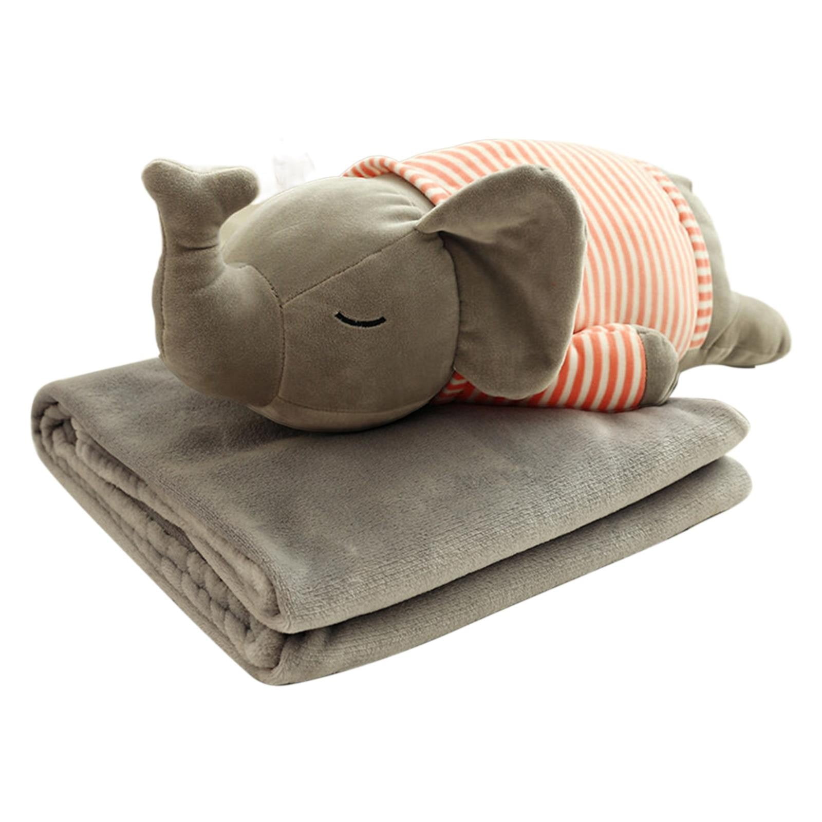 BMYJ Cartoon Animal Pillow with Built In Blanket Dual Purpose Nap ...