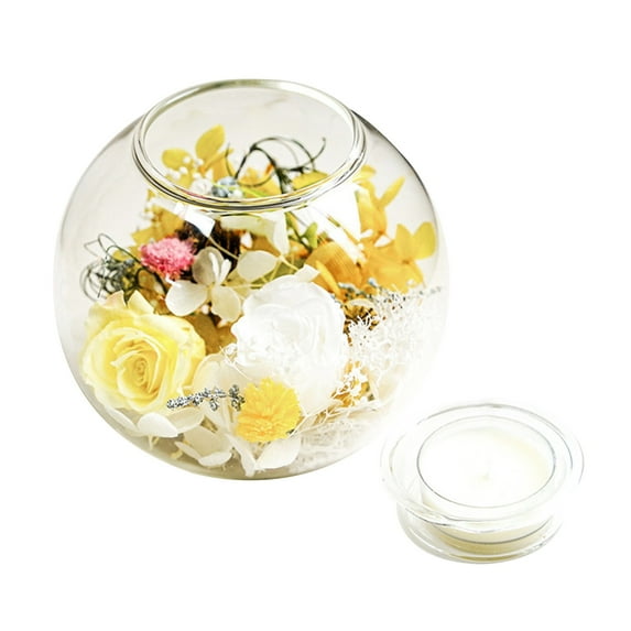 BMYJ DIY Scented Arrangements Candle Holders Set - Glass Candlesticks ...