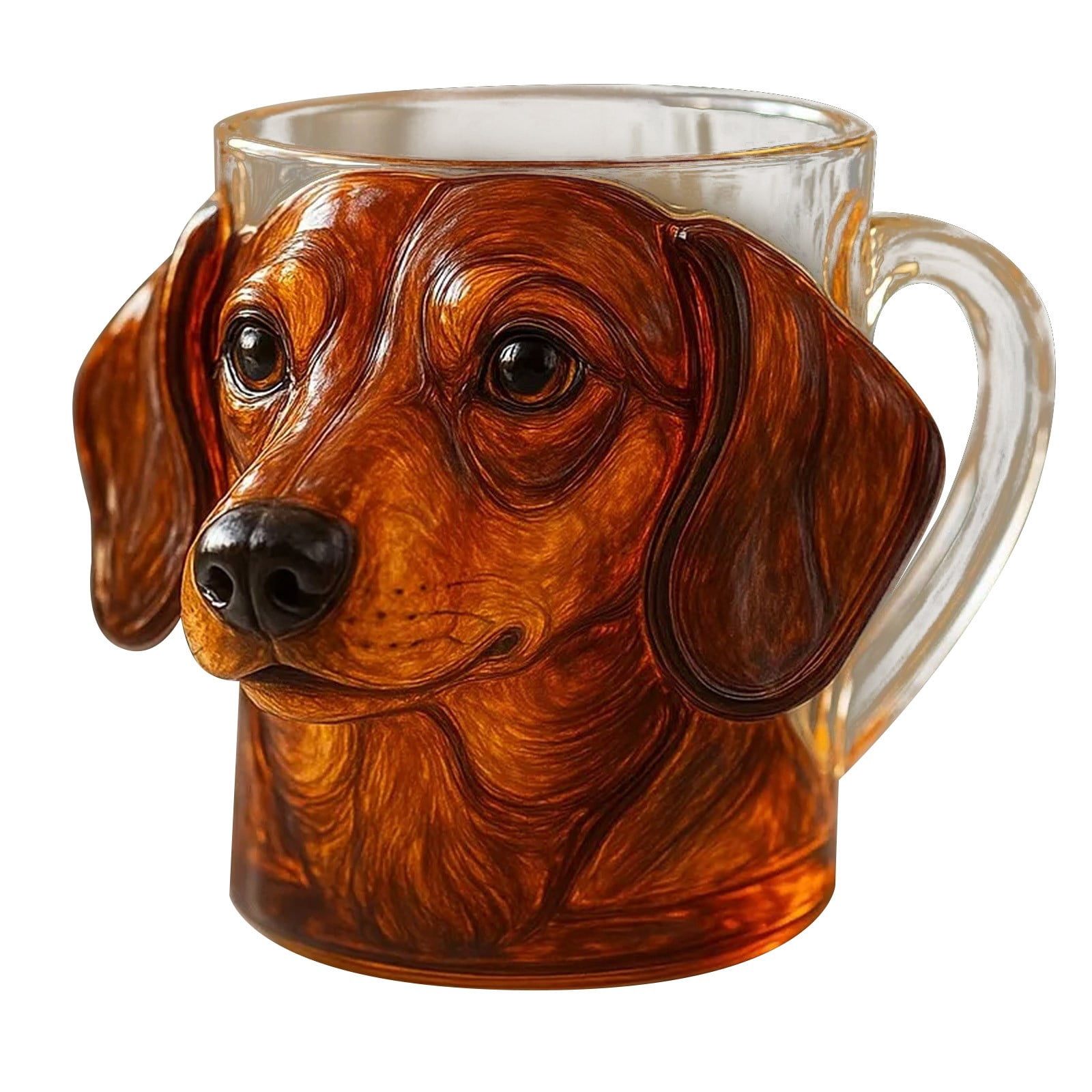 BMYJ Dog Head-Shaped Glass Cups - Pet-Themed Drinking Glasses for Milk ...