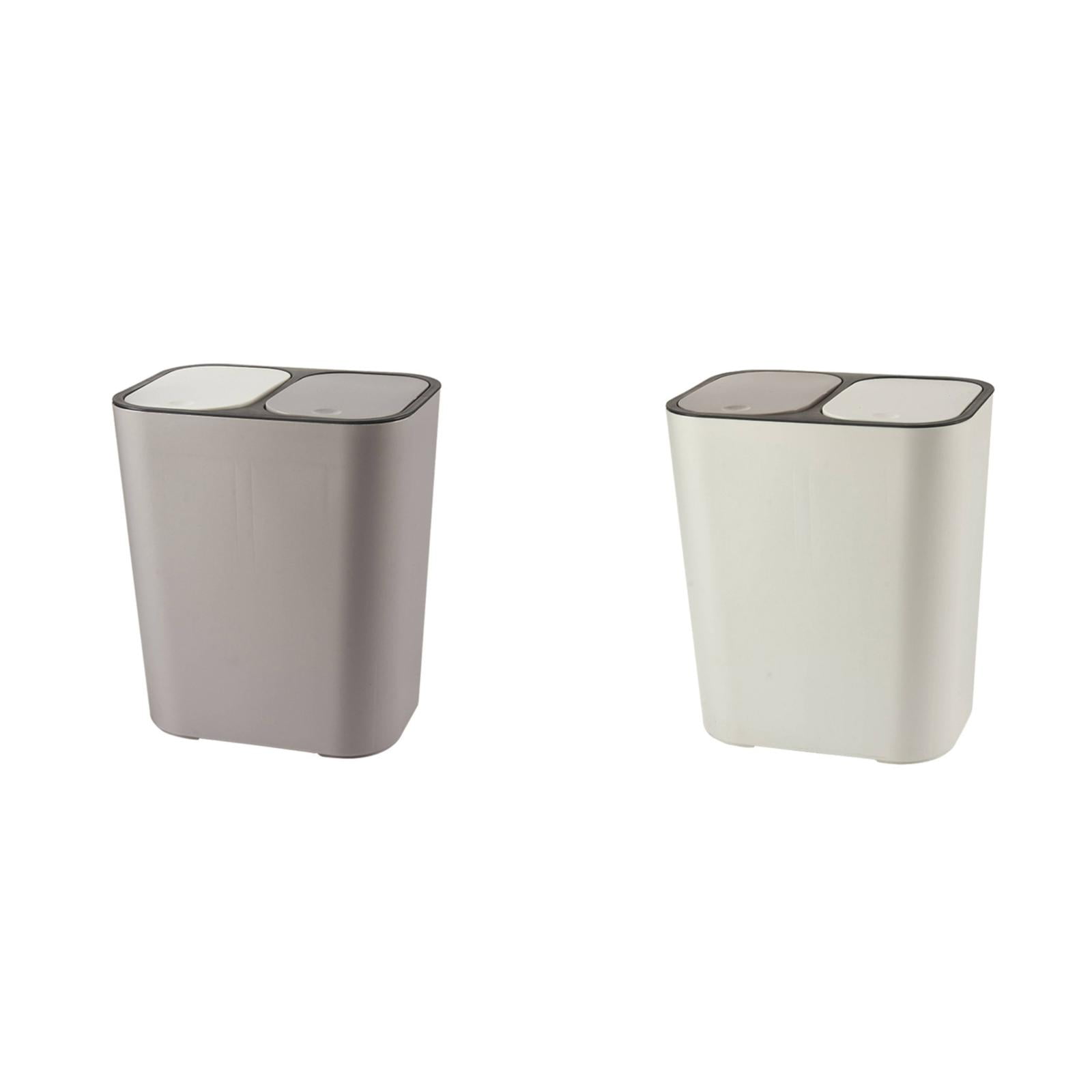 BMYJ Dual Trash Can, 2 Compartment Kitchen Garbage Can Plastic Dry and ...