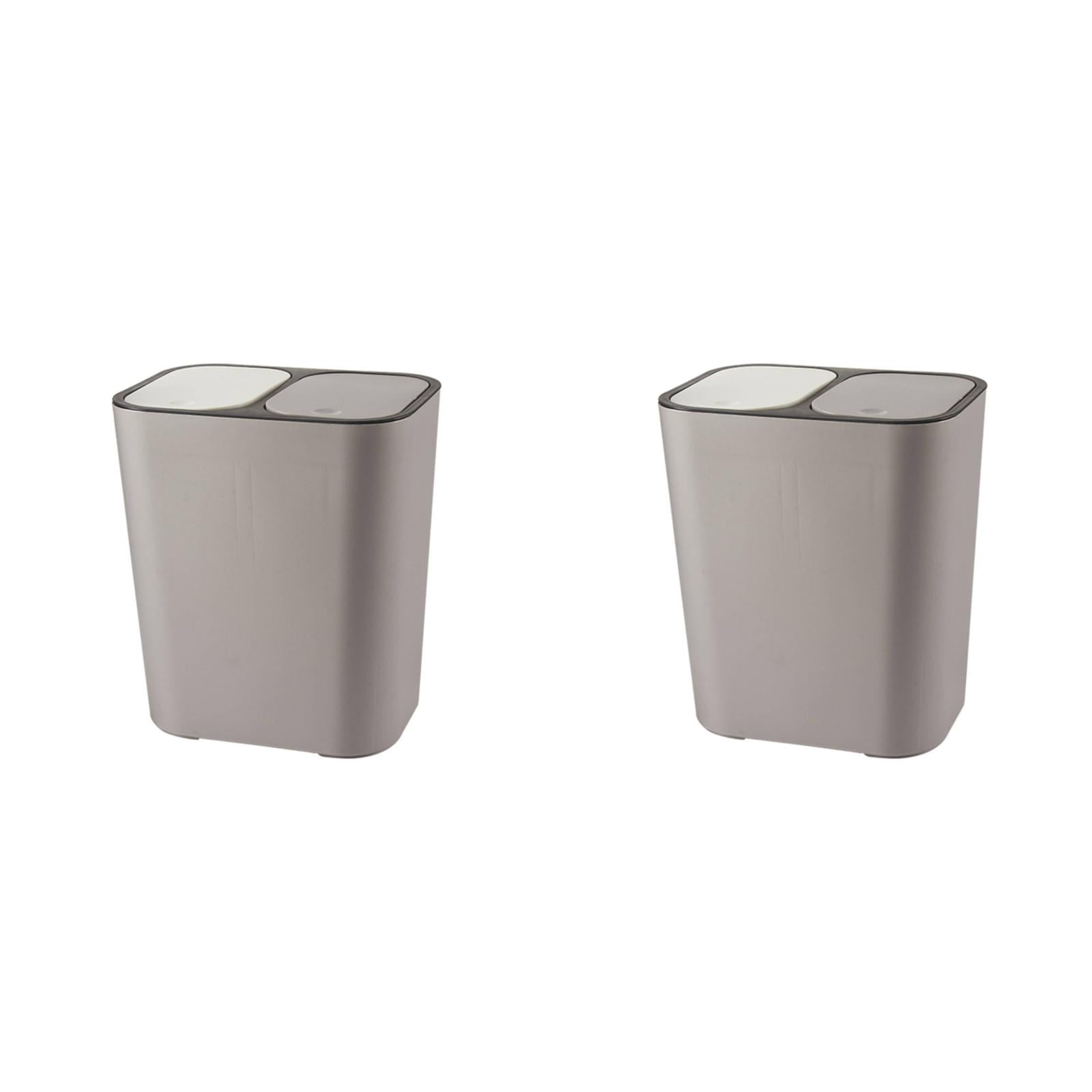 BMYJ Dual Trash Can, 2 Compartment Kitchen Garbage Can Plastic Dry and ...