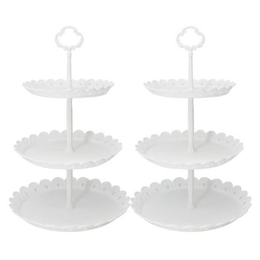 2 Pcs 3-Tier Cupcake Stand Fruit Plate Cakes for Wedding Home Birthday ...