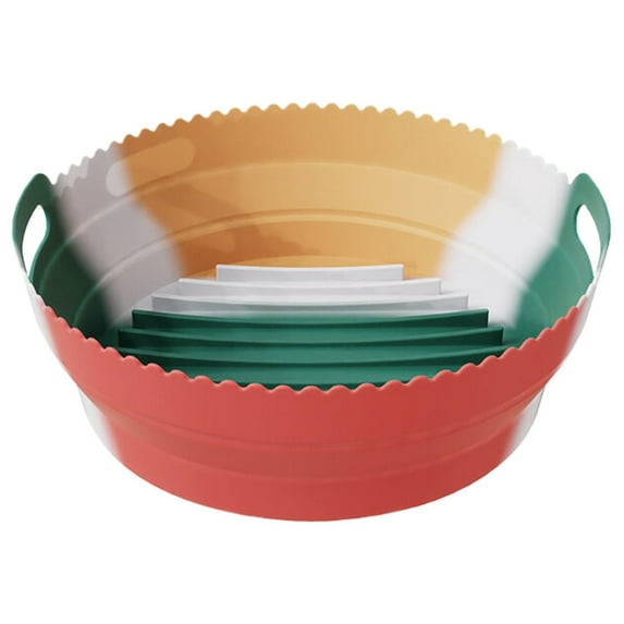 BMYJ Fryer Silicone Pot with Handle Reusable Heat Fryer Silicone Basket ...