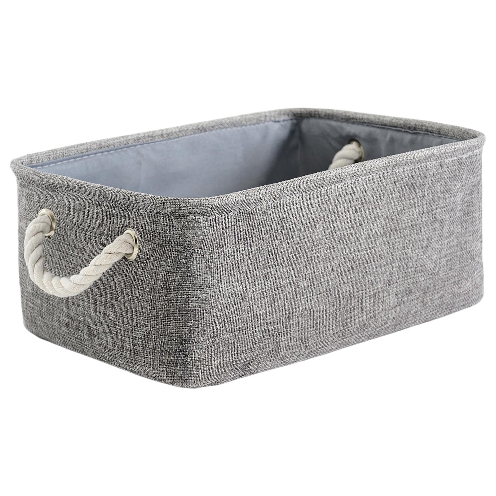 BMYJ Grey Fabric Rectangular Storage Baskets Decorative Canvas Storage ...