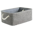 BMYJ Grey Fabric Rectangular Storage Baskets Decorative Canvas Storage ...