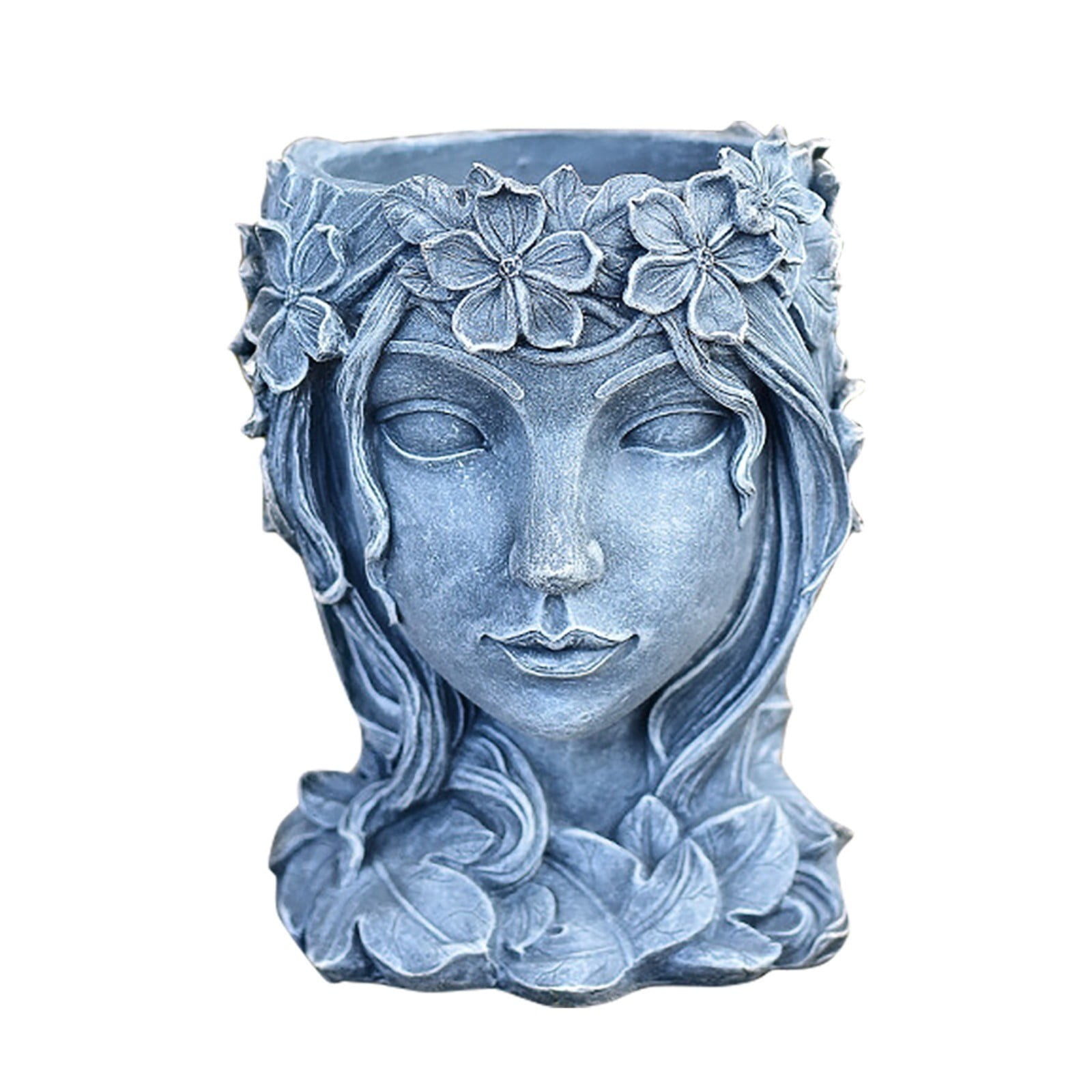 BMYJ Head Planter Face Girl Statue Flower Pot | Unique Indoor Outdoor ...