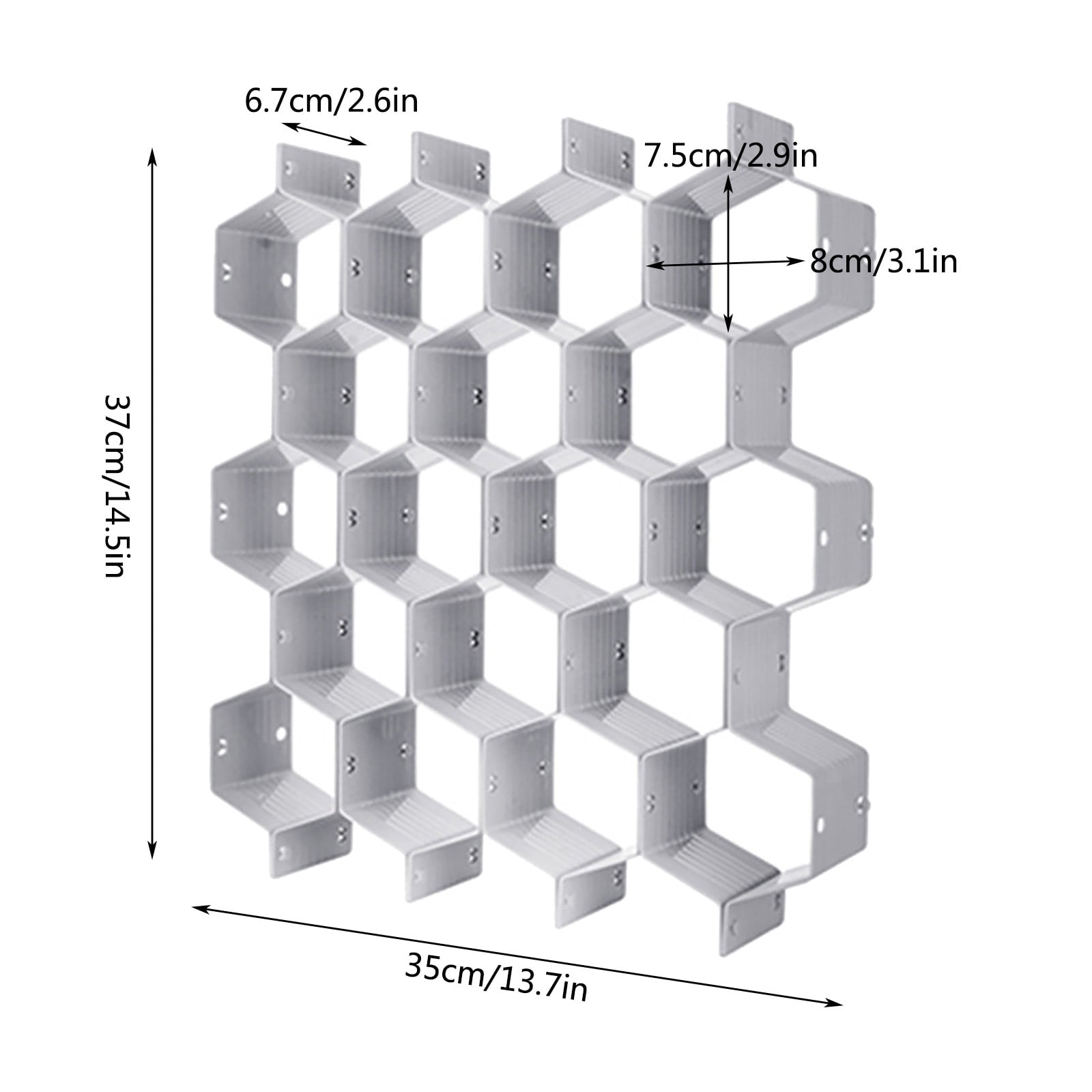 BMYJ Honeycomb Compartment Drawer Storage Plastic Storage Box Lattice ...
