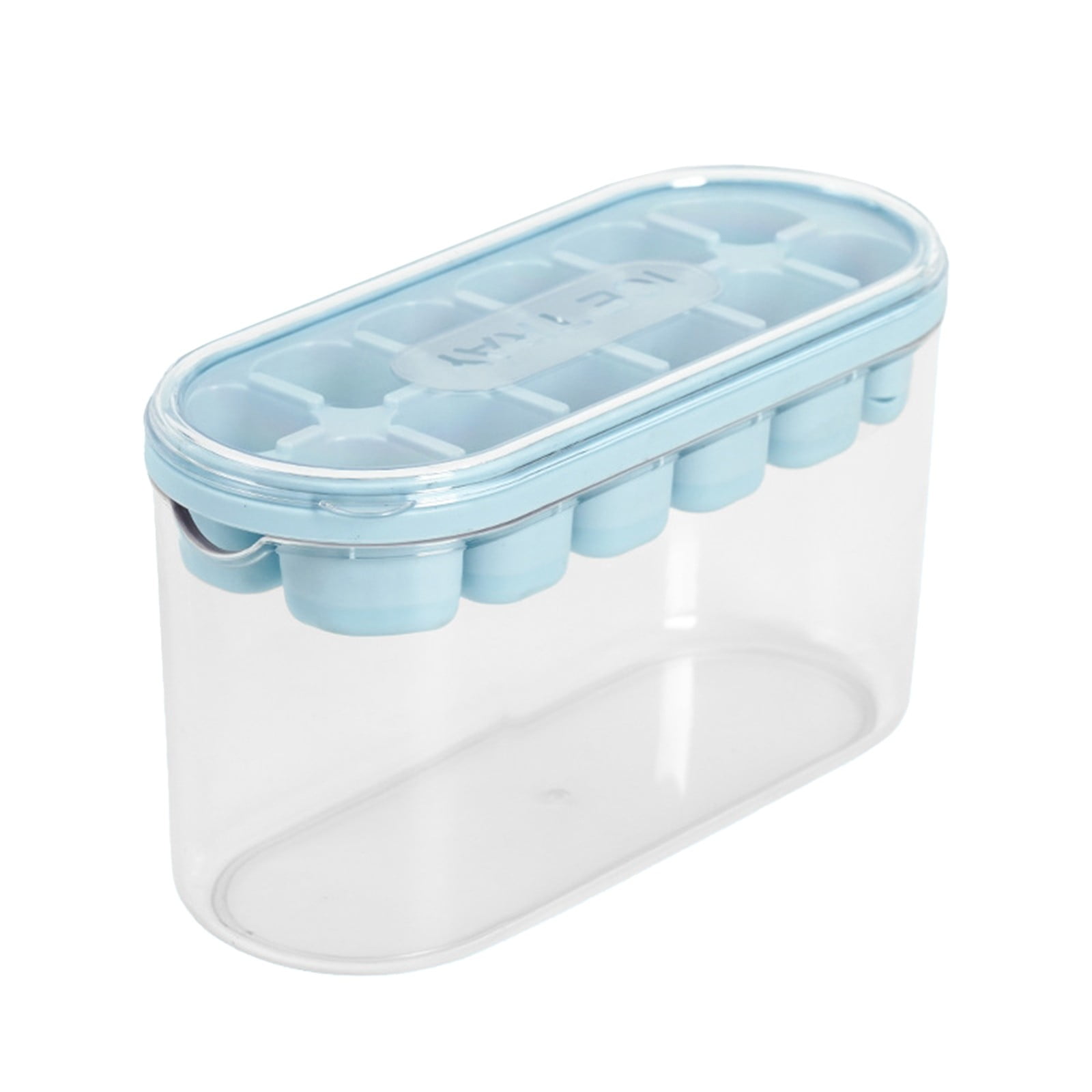 BMYJ Ice Cube Tray with Lid and Bin, Silicone Plastic Ice Cubes Trays ...
