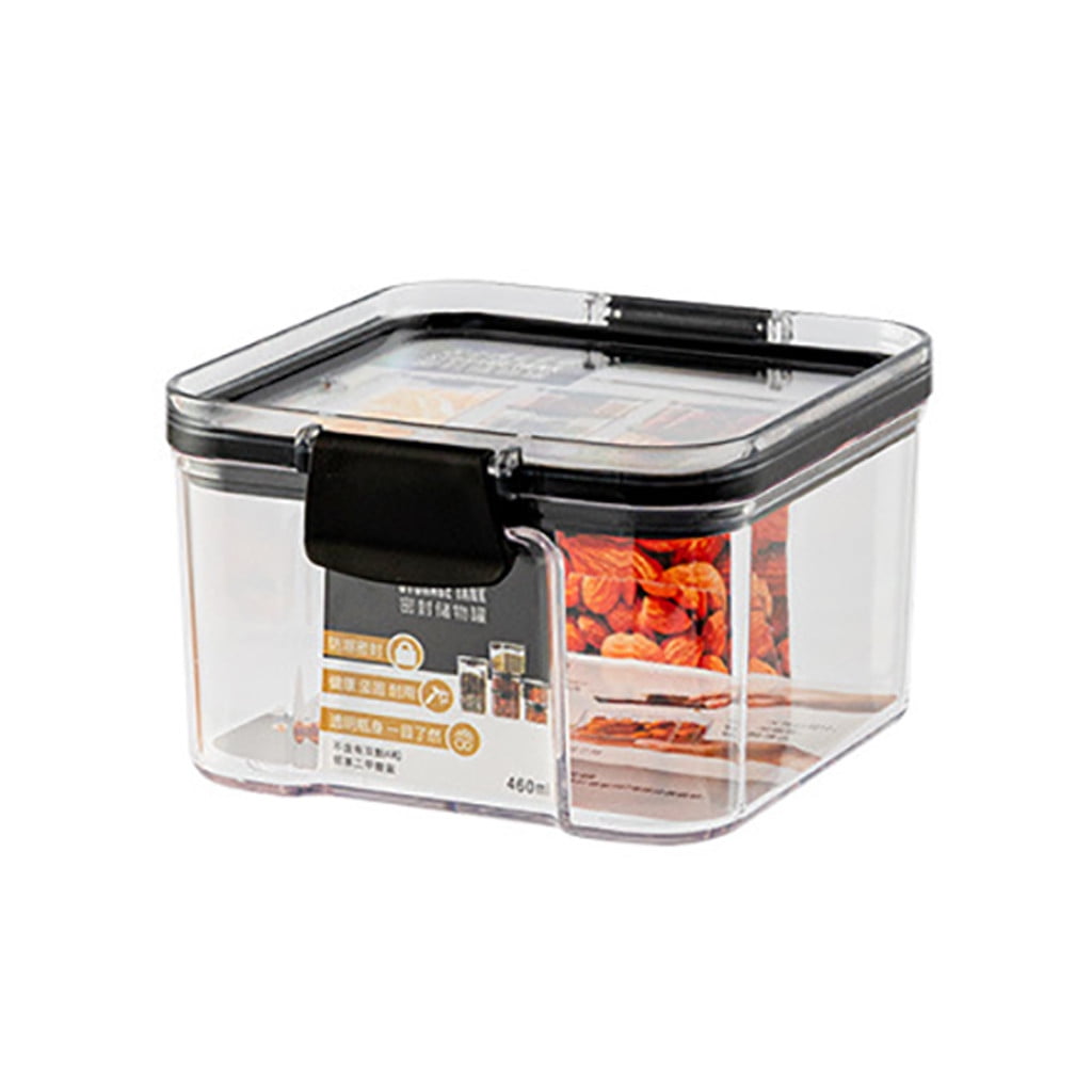 BMYJ Kitchen Moisture-Proof Sealed Tank Square Plastic Transparent ...