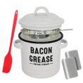 BMYJ Non Stick Enamel Cup Cooking Oil Container with Lid, Grease Pot ...