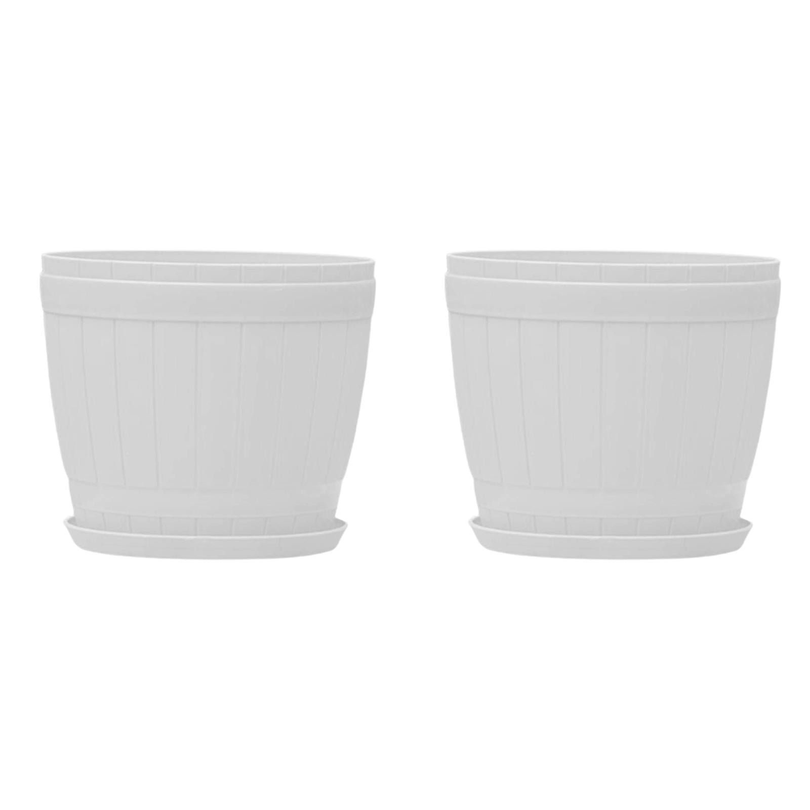 BMYJ Plant Pots Bulk, Round Resin Planters with Drainage Holes and ...