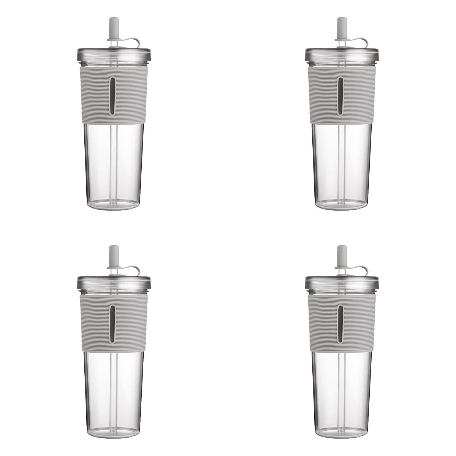 BMYJ Reusable Boba Tea Cups, Iced Coffee Cup with Straw and Lid ...