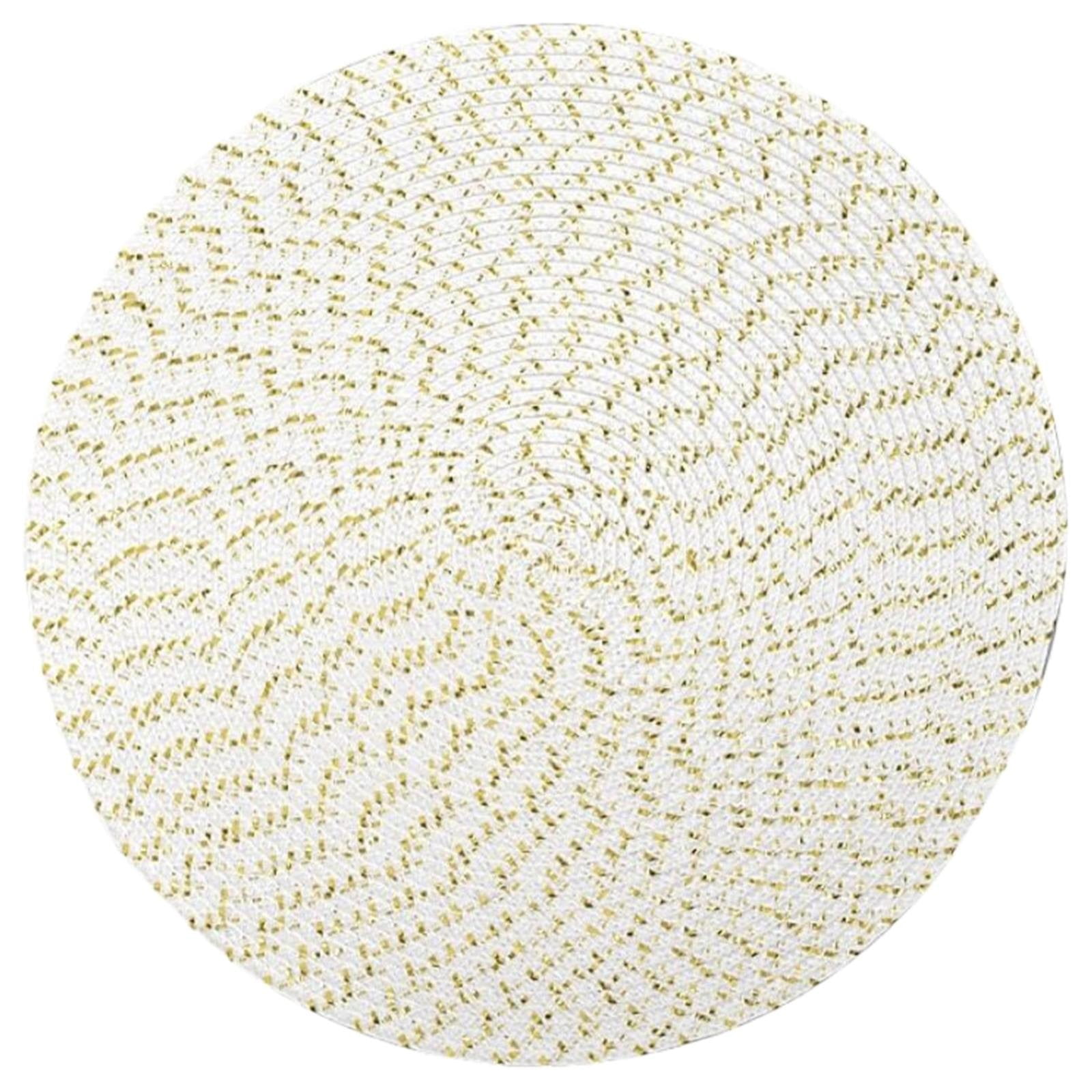 BMYJ Round Braided Placemats 15 Inch, Placemats Set of 4 Non-slip ...
