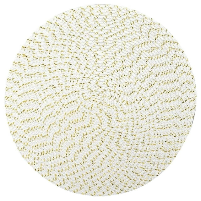BMYJ Round Braided Placemats 15 Inch, Placemats Set of 4 Non-slip ...