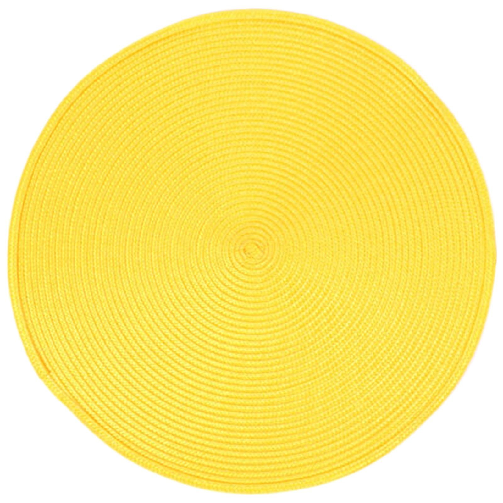 BMYJ Round Braided Placemats 15 Inch, Placemats Set of 4 Non-slip ...