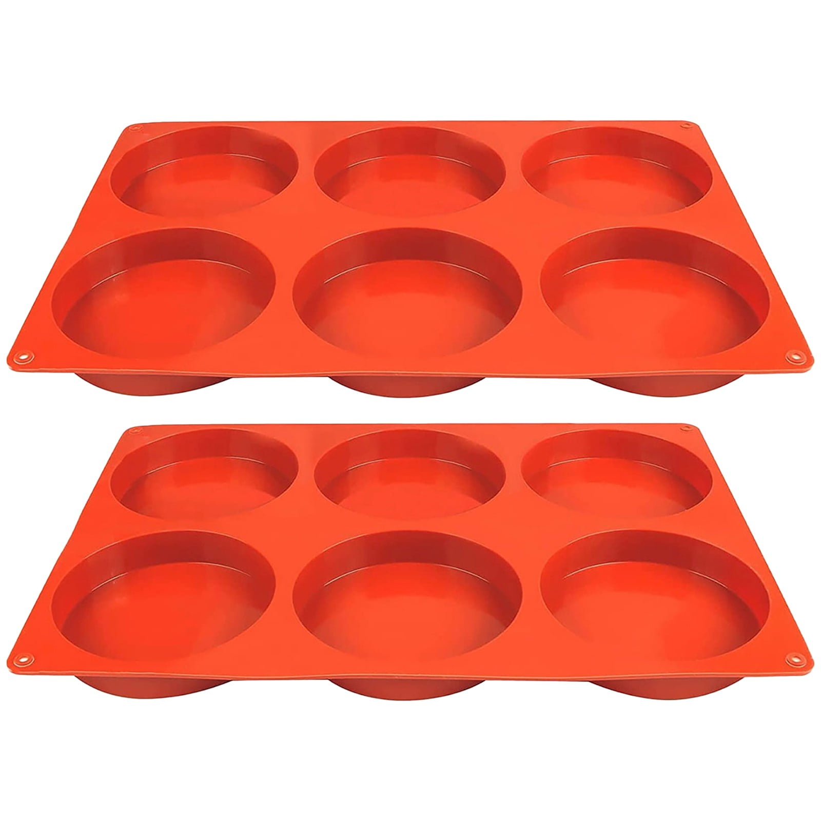 BMYJ Silicone Egg Molds 4 Inch Baking Pans, Non-Stick Large Disc Round ...