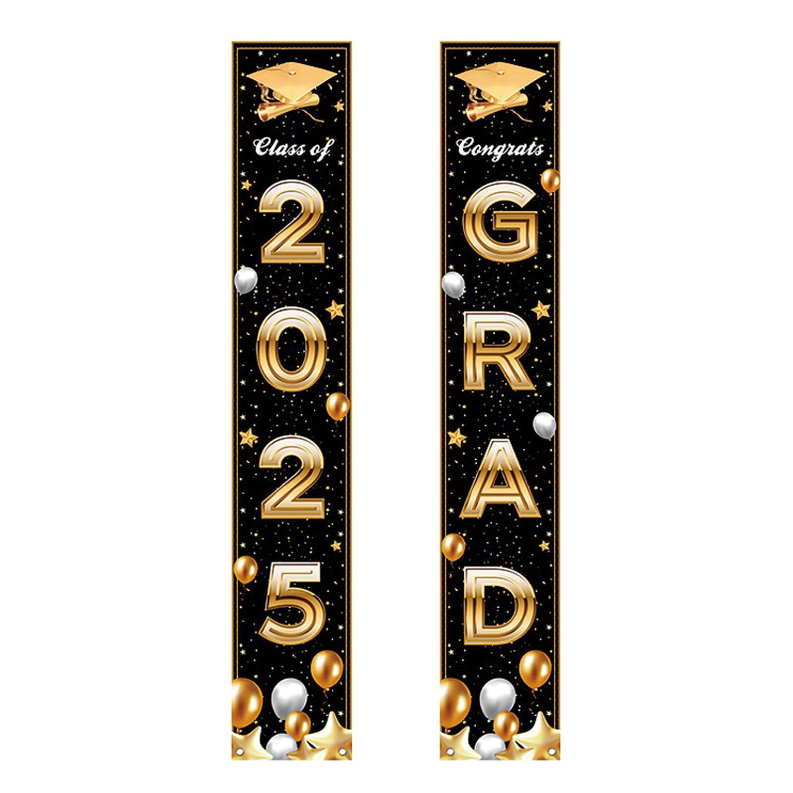 BMYJ Split Graduation Door Cover Set - 2-Panel Class Of 2025 Banner for ...