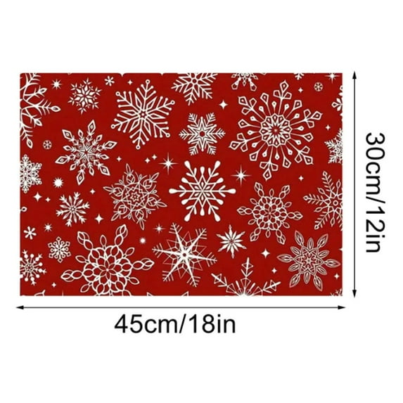 BMYJ Xmas Trees Snowflakes Winter Holiday Place Mats Seasonal Washable ...