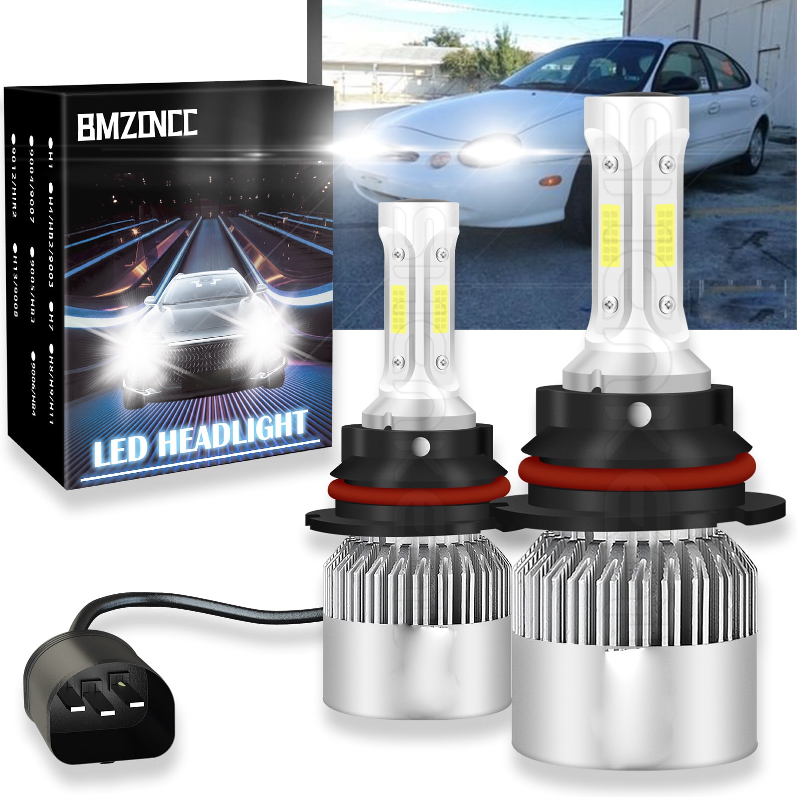 BMZONCC For 1993-2007 Ford Taurus 9007 LED Headlight High and Low Beam ...