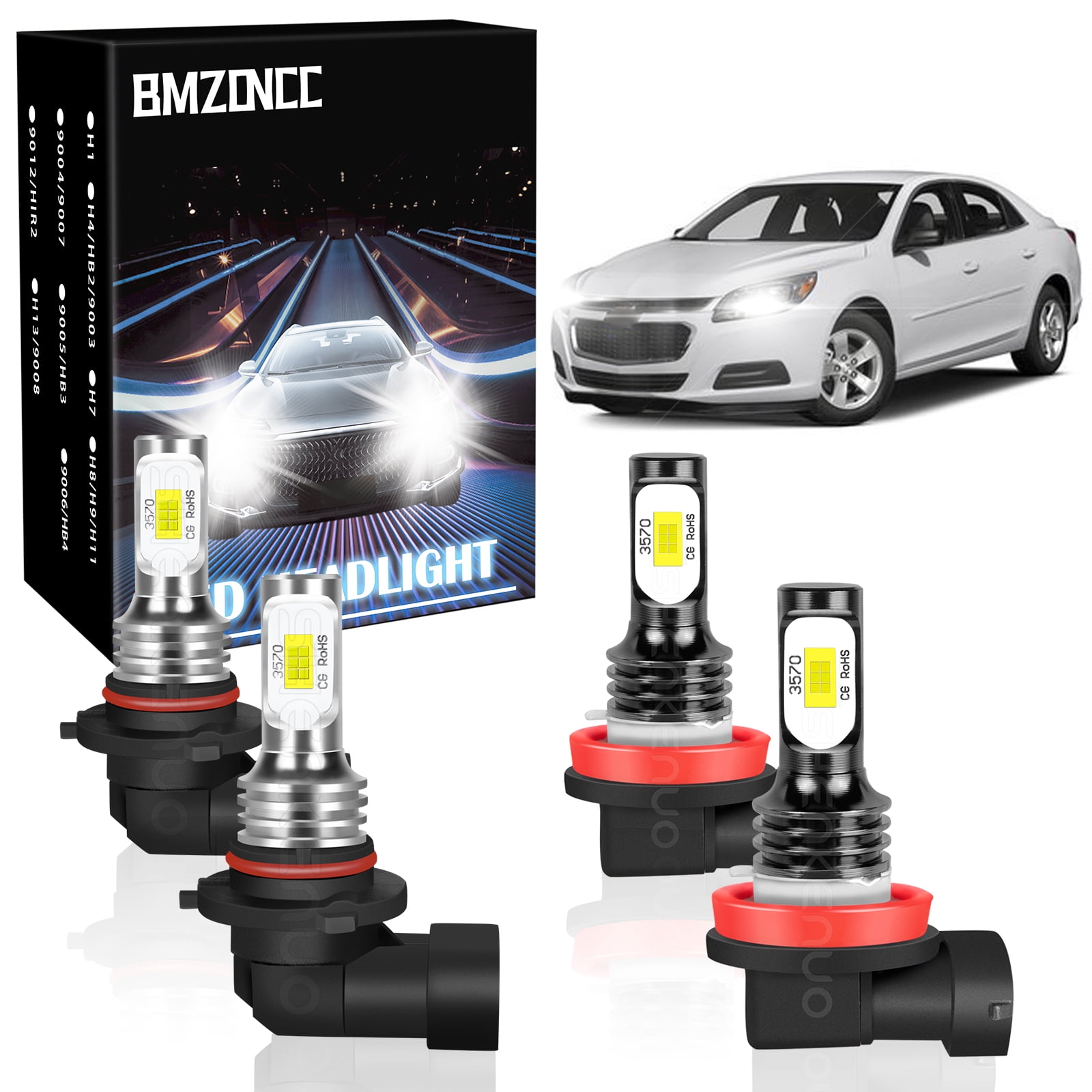 BMZONCC For Chevrolet Malibu 2019 2020 2021 LED Headlight Bulbs, 9005 ...