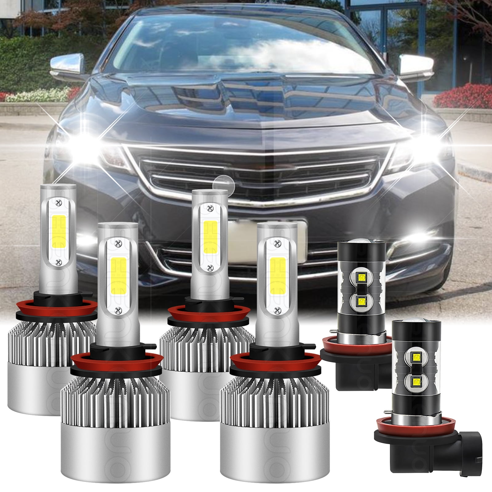 BMZONCC For Chevy Impala 2006-2013 LED Headlight Bulbs High/Low Beam ...