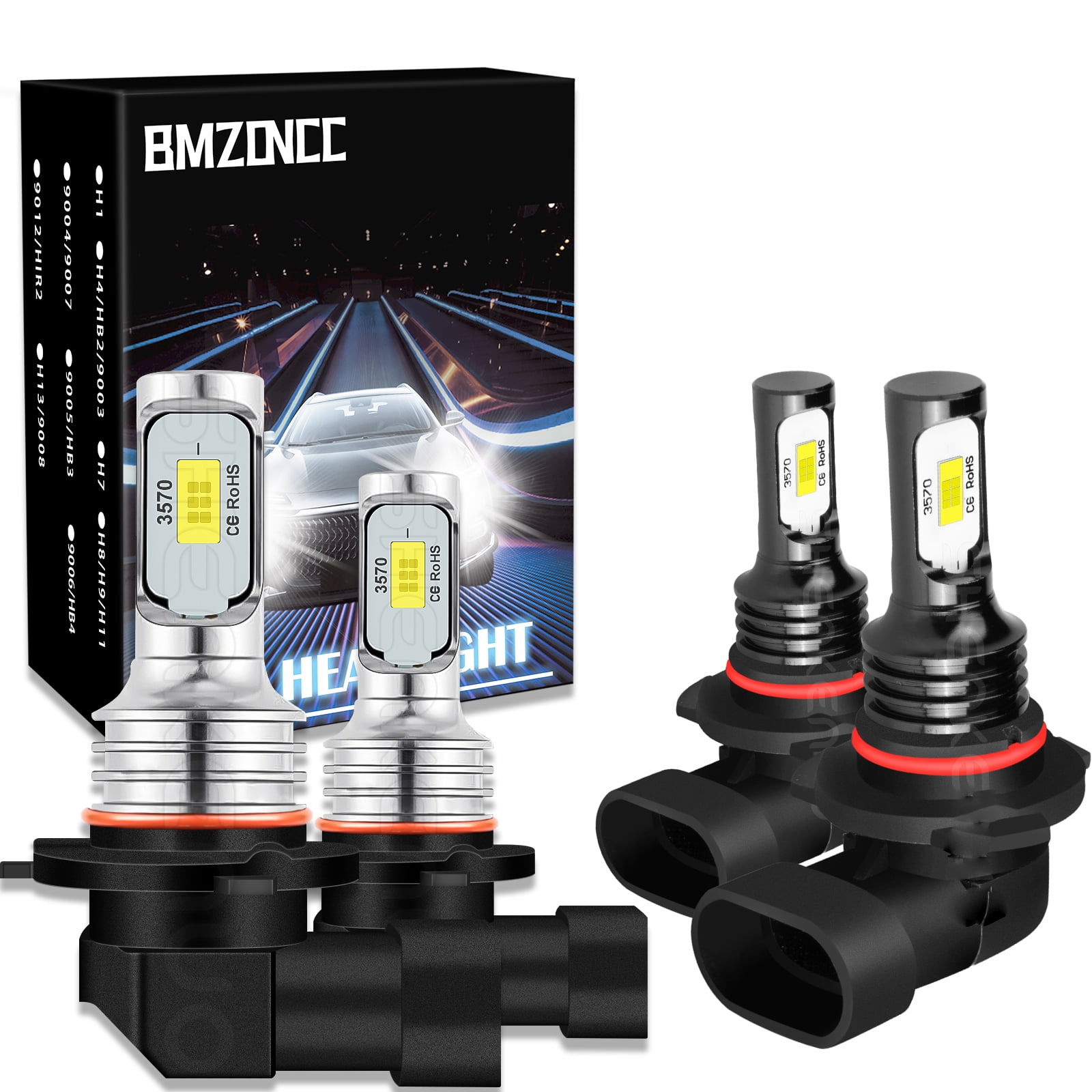 BMZONCC For Chevy S10 1998-2003 - 4X 6000K LED Headlight High & Low ...