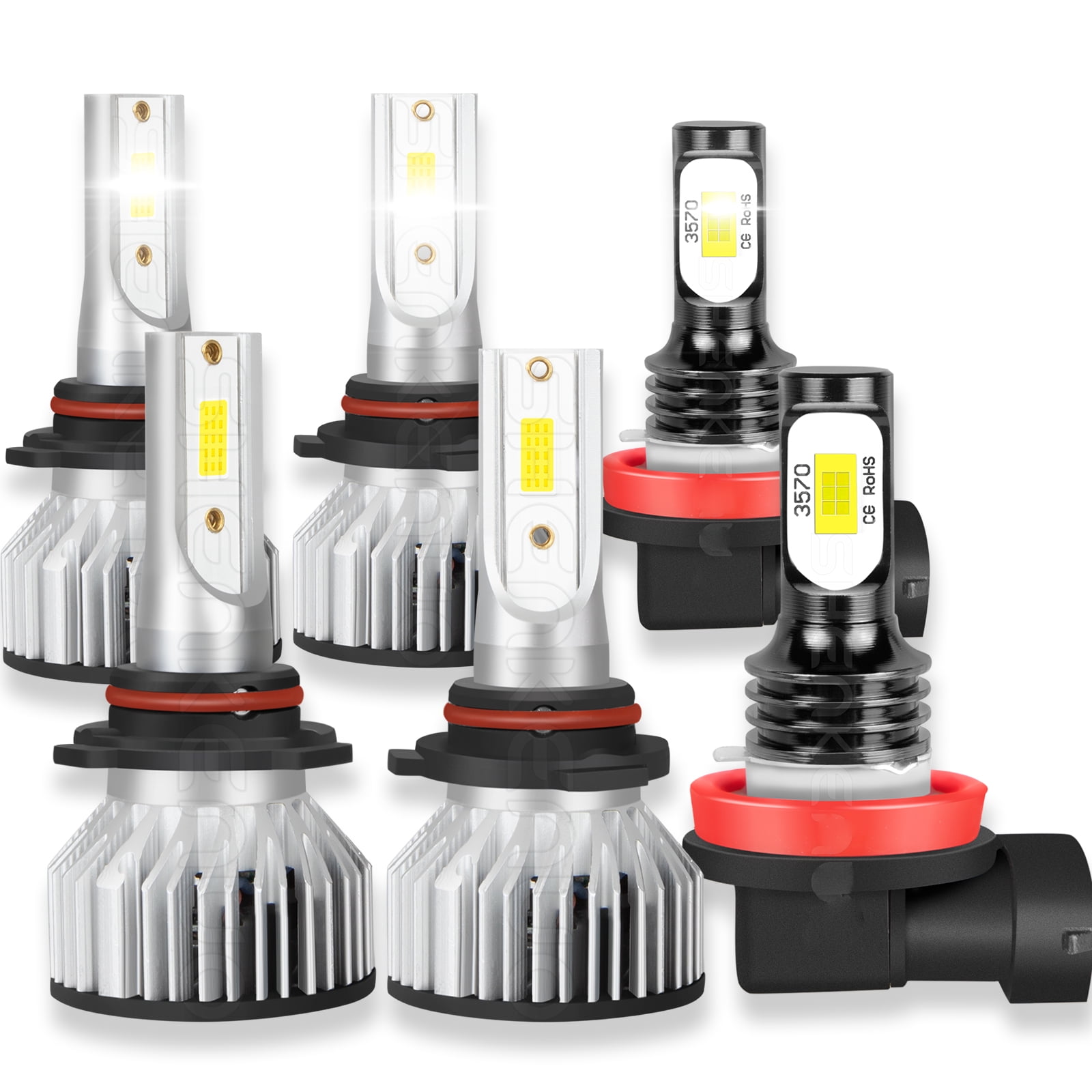 BMZONCC For Toyota Corolla 2009 2010 2011 2012 2013 6x LED Headlight Hi/Lo+Fog Light Kit ...