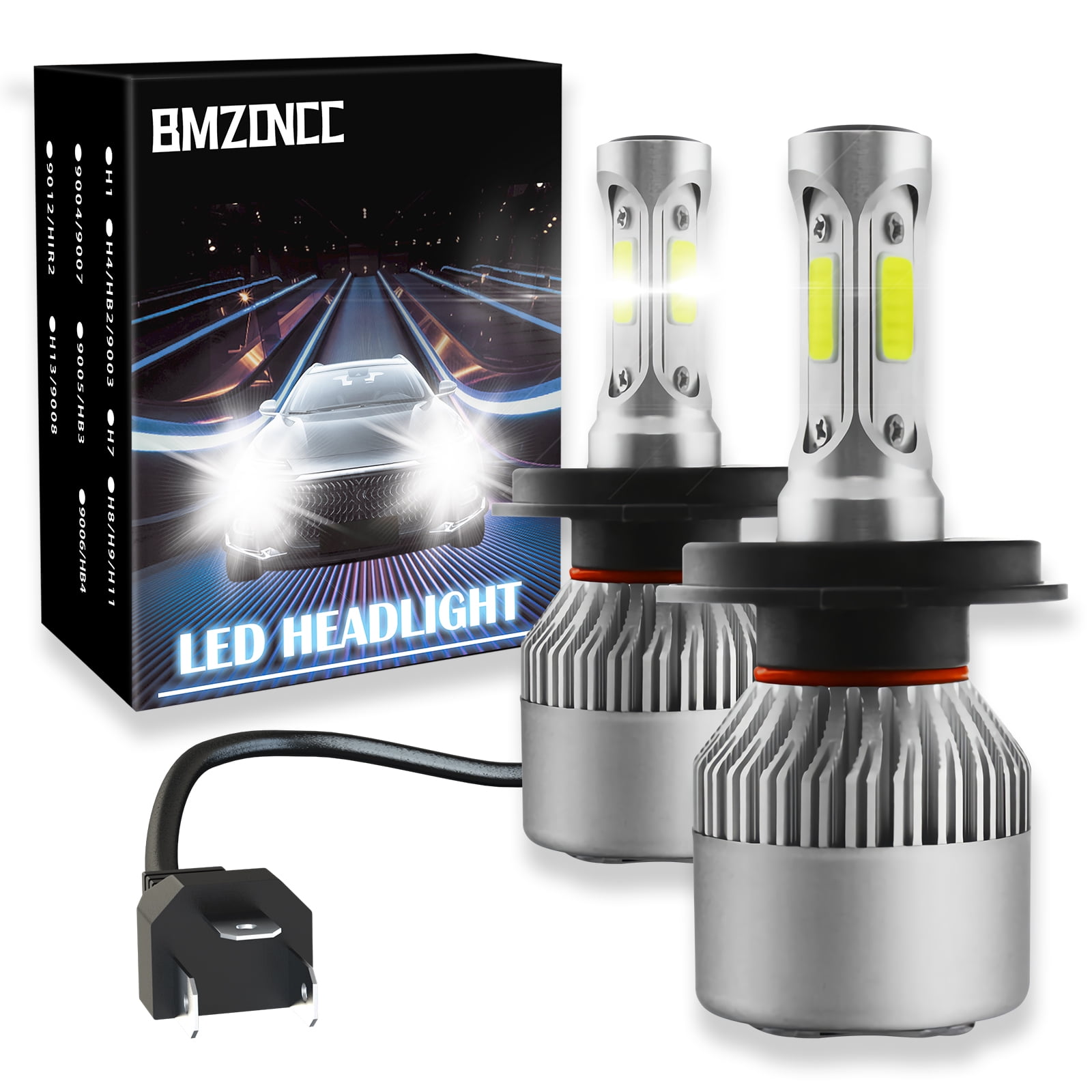 BMZONCC For Toyota Hilux 2005-2019 LED Headlight H4 9003 High Low Dual Beam Kit,6000K Cool White ...