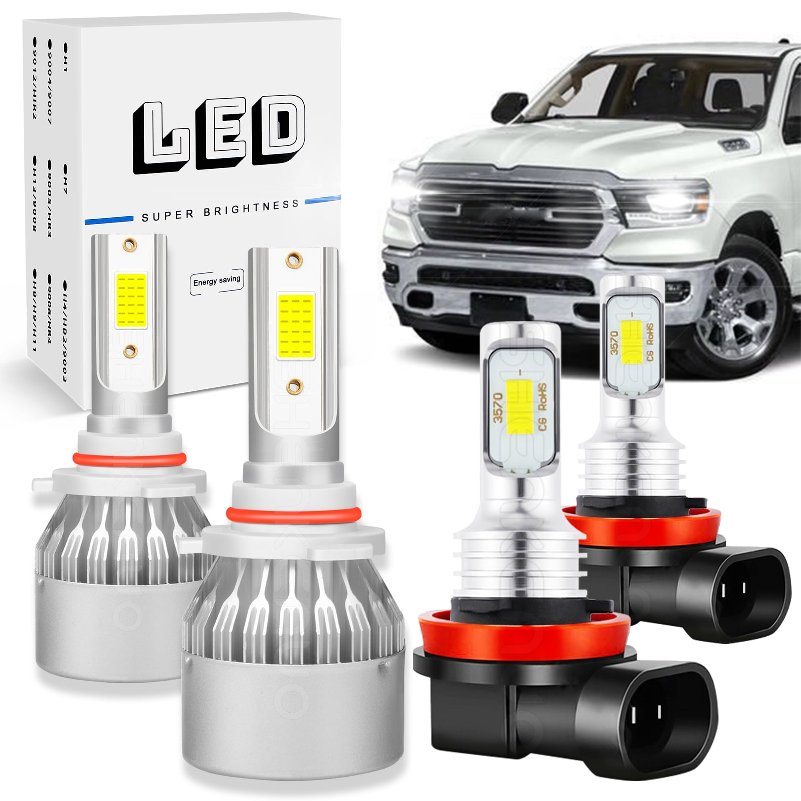 BMZONCC for Dodge Ram 1500 2500 3500 High Low Beam 2009-2021 LED ...